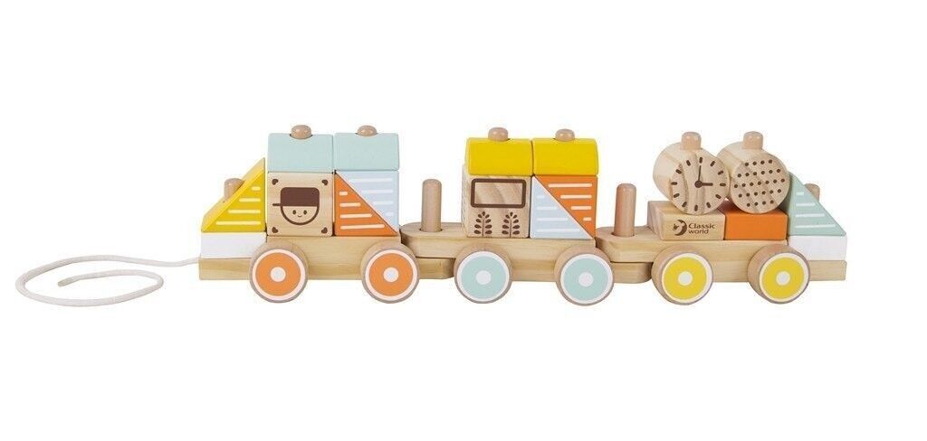 Buy wholesale Classic World - Stackable pull-along train - 43.6x7.5x12.2cm