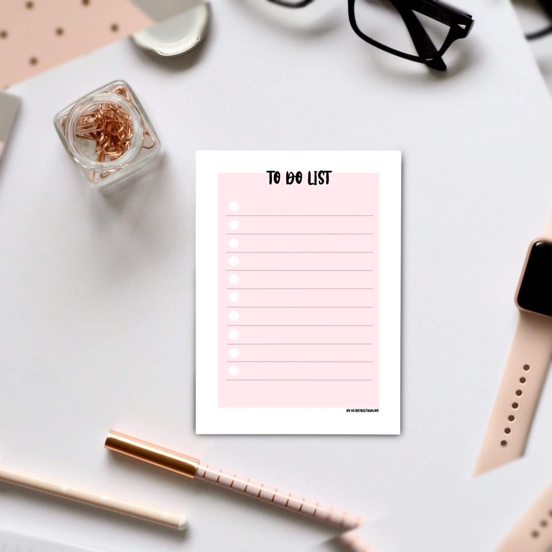 Achat To Do List couleurs pastel - A6 50 feuilles - To Do List rose ...