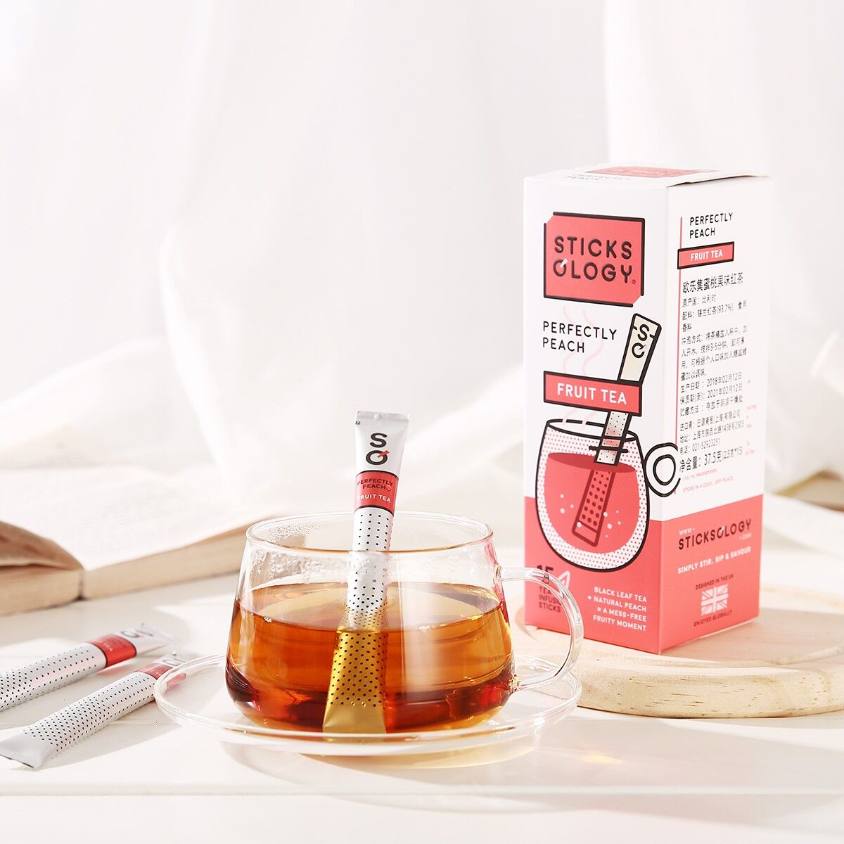 Achat STICKSOLOGY PEACH TEA 12 boites (180 sticks infuseur) en gros