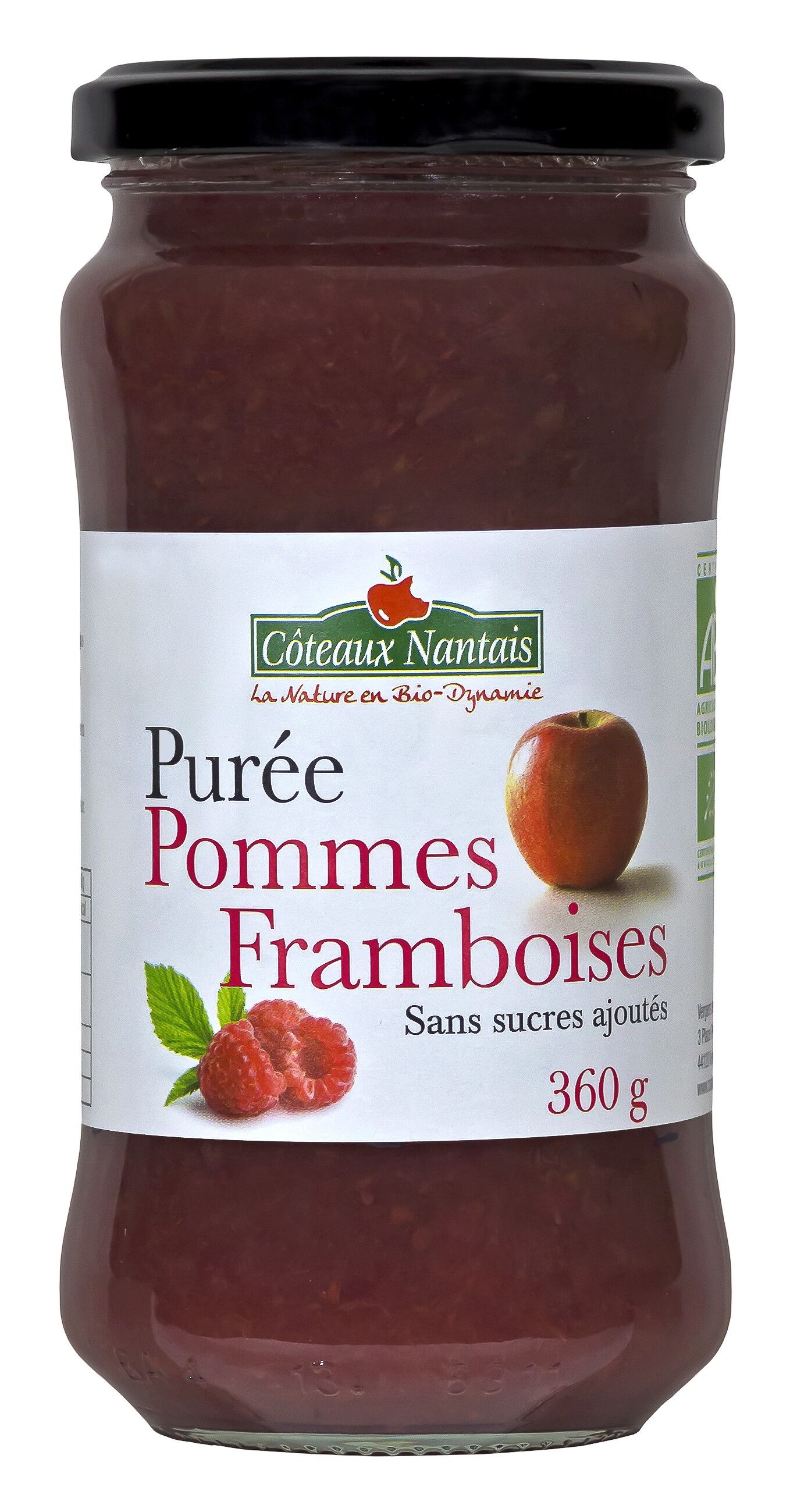 Achat Purée pommes framboises Bio - 360 g en gros