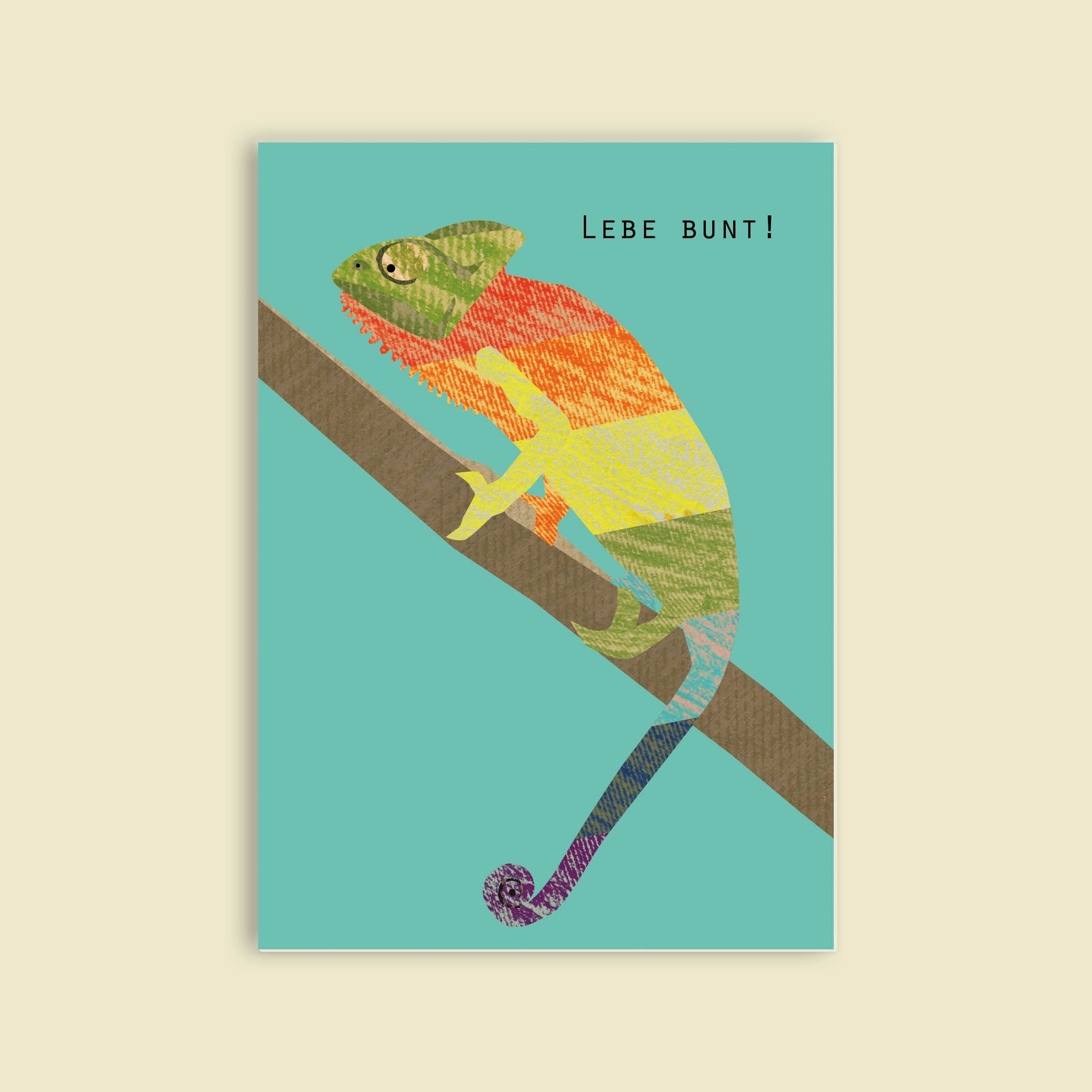 Buy wholesale Postcard wood pulp cardboard - animals - chameleon