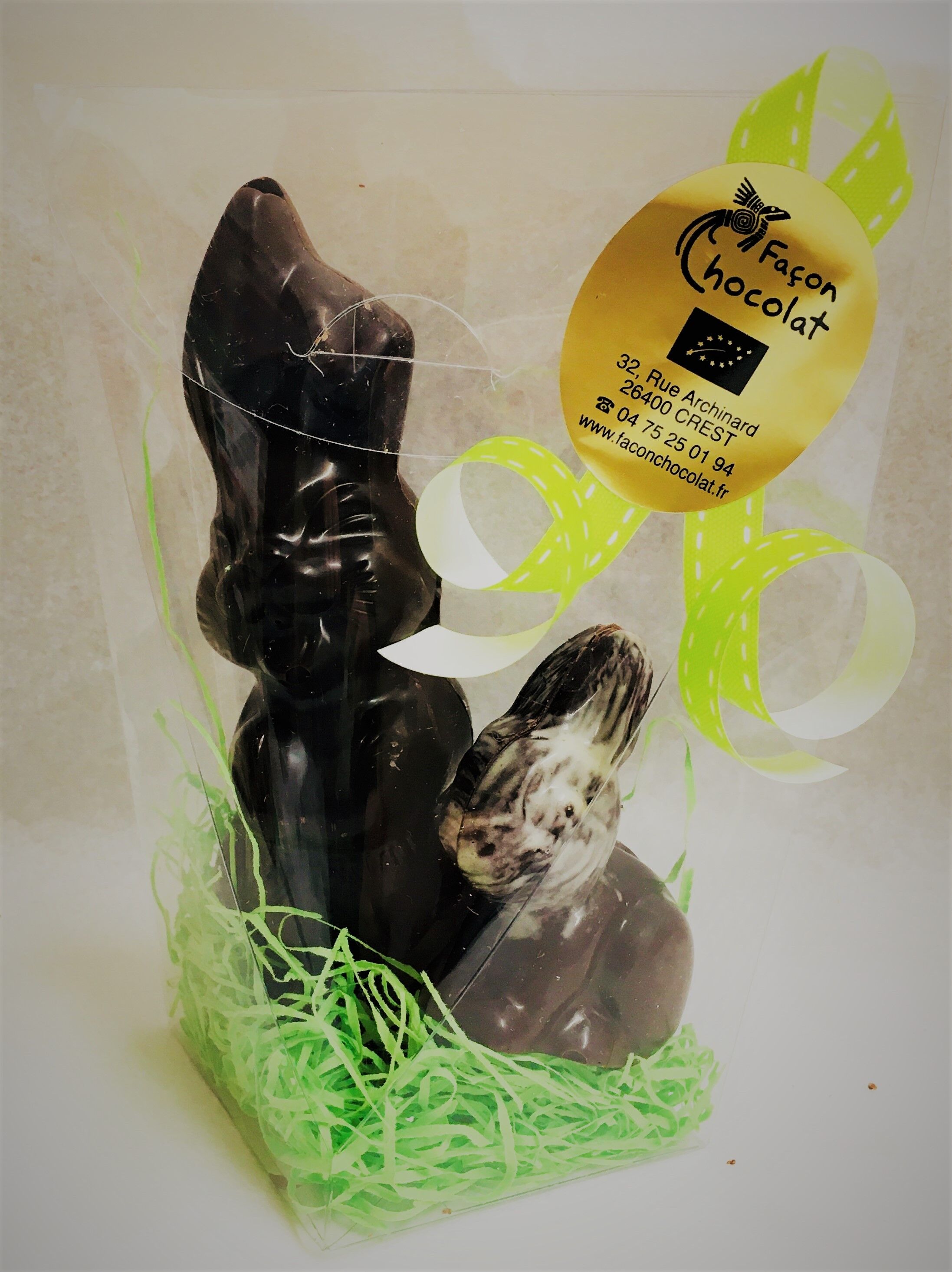 Achat PÂQUES BIO - Cloche ou Lapin 40g Chocolat noir en gros