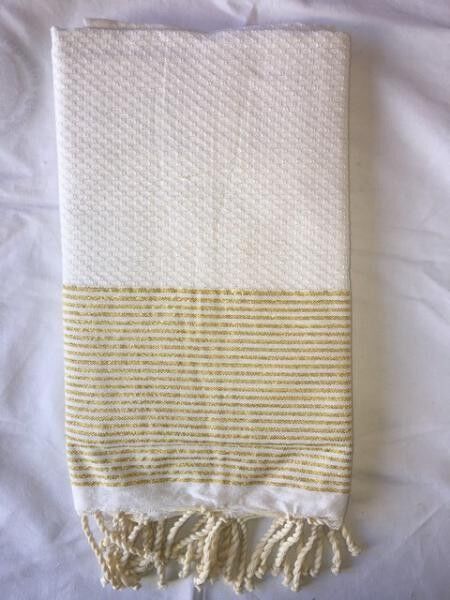 Achat Fouta lurex écru dorée 200x100cm 100% coton recyclé - Drap de ...