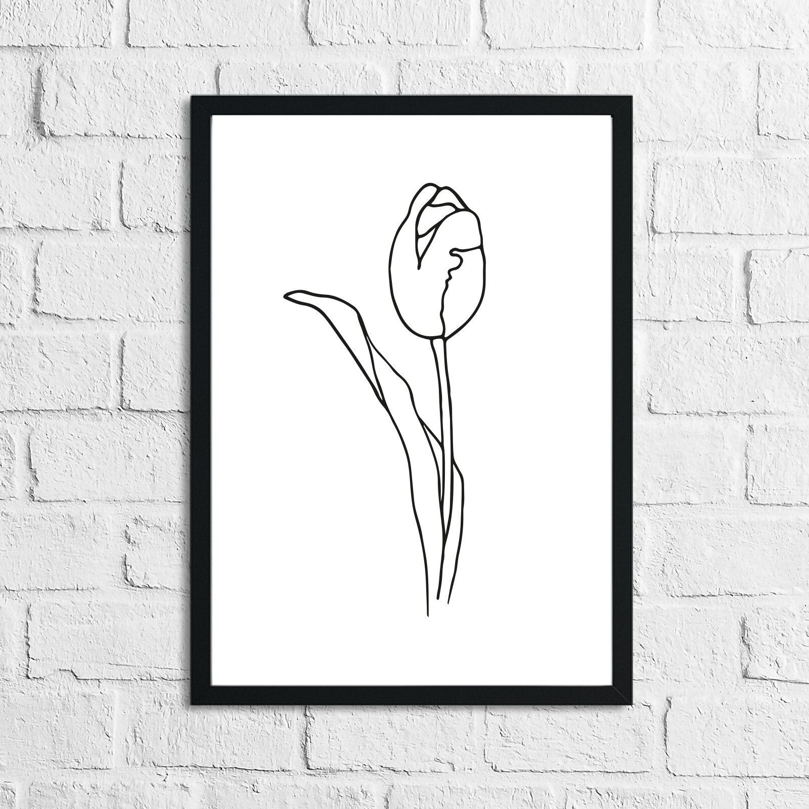 Buy wholesale Flower 4 Simple Line Work Bedroom Print A2 High Gloss