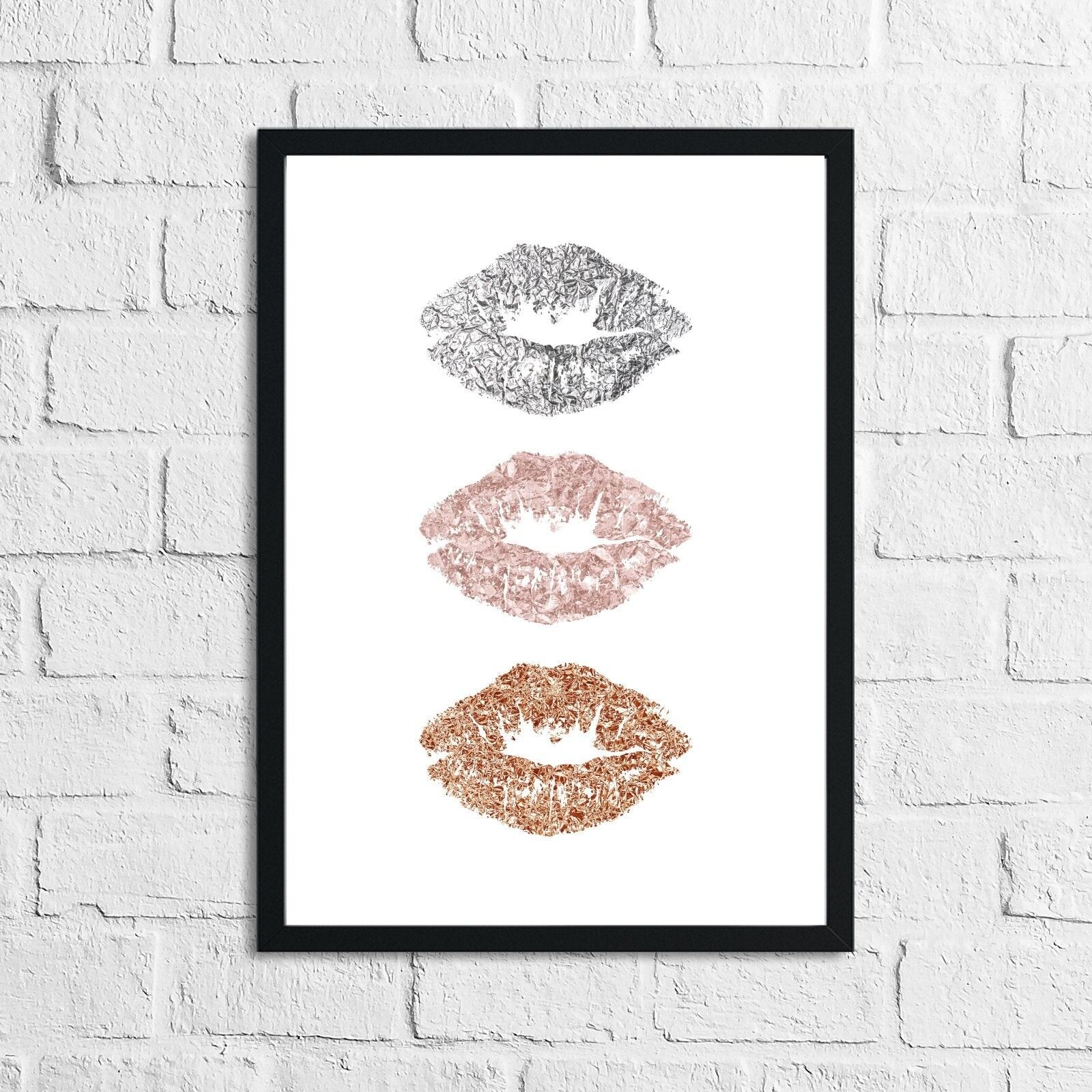Buy wholesale 3 Metallic Kiss Lips Dressing Room Simple Print A2 High Gloss
