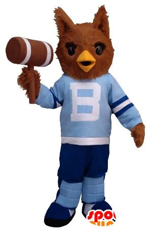 Achat Costume de mascotte personnalisable de hibou marron en tenue ...