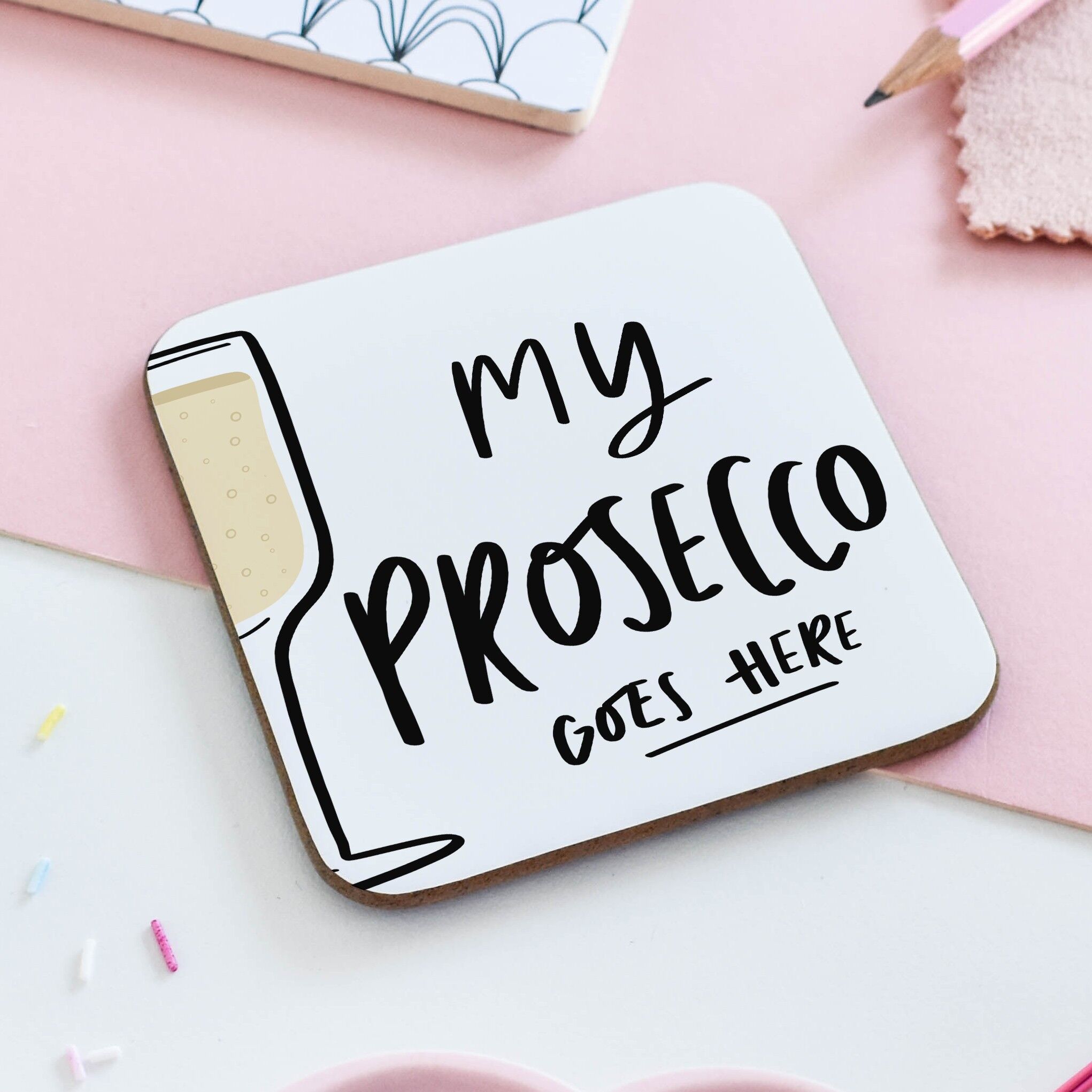 Achat Mon prosecco va ici Coaster Drinks Coaster Bar Decor en gros