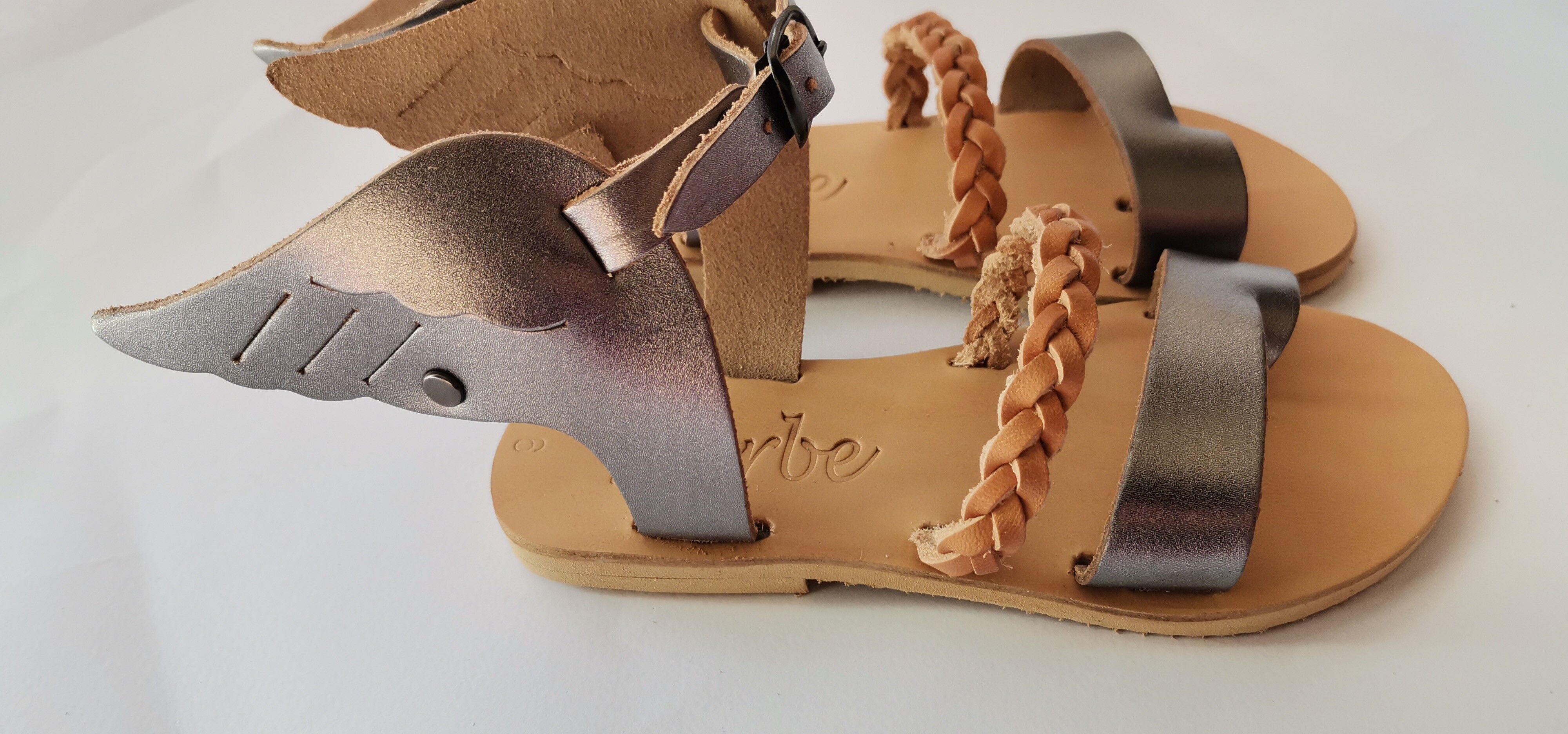 Achat Sandale grecque d'été pour enfants en cuir fait main : Evita en gros