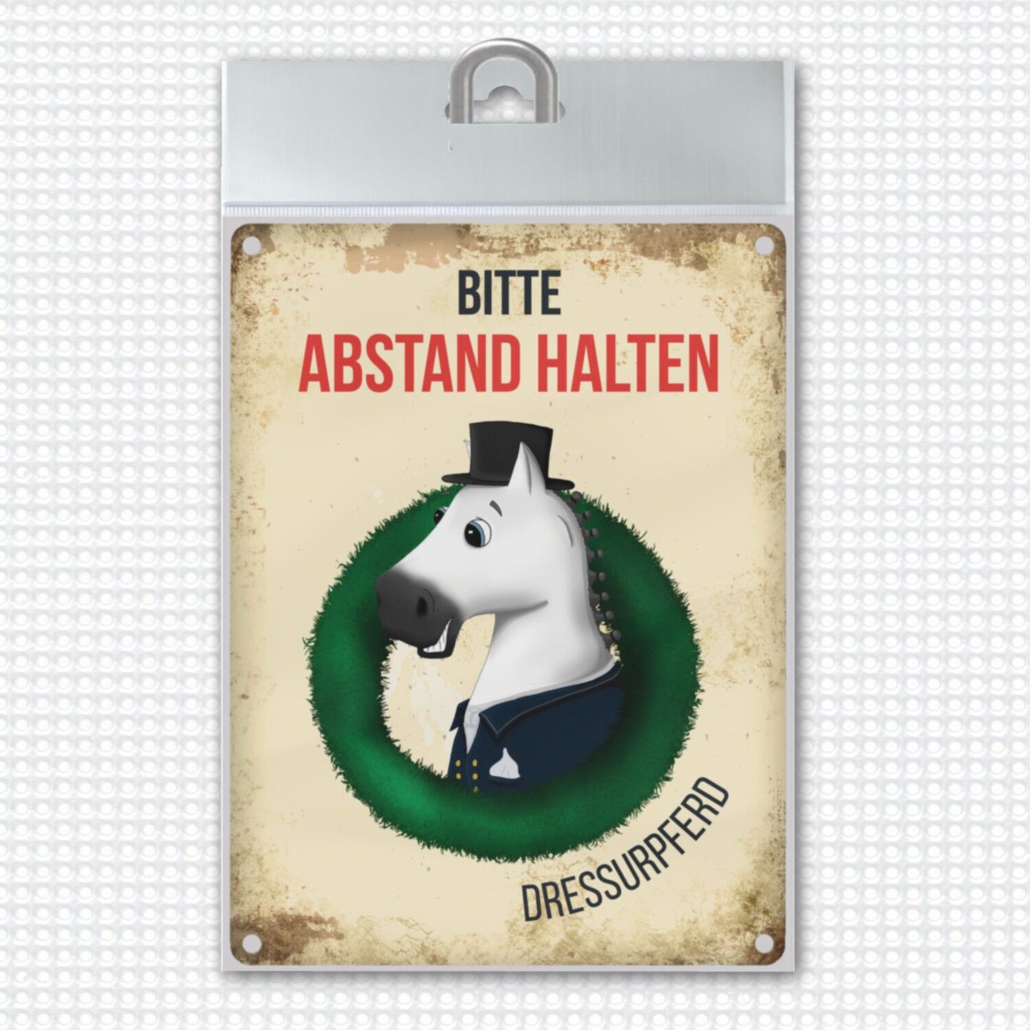 Buy wholesale Metal sign with a white horse motif and saying: Please ...