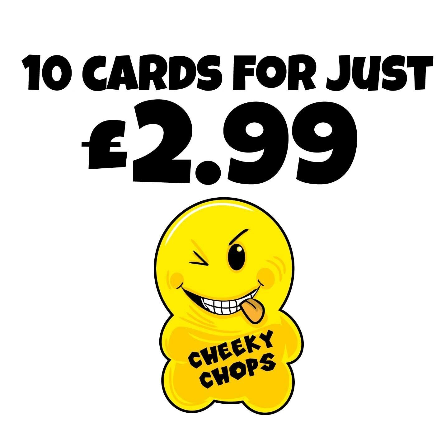 Achat 10 Cheeky Cards pour seulement 2,99 £ en gros