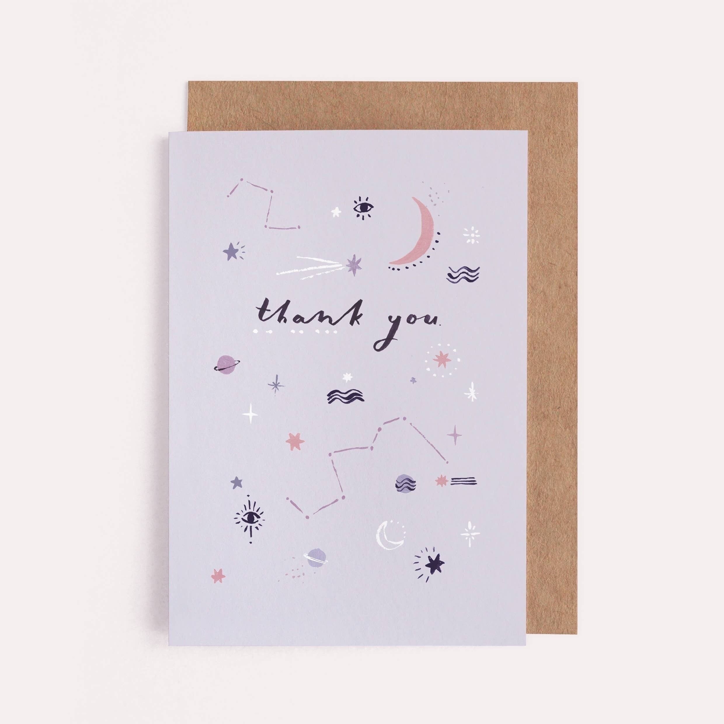 Buy wholesale Cosmic Thank You Card | Constellation | Stars And Moon