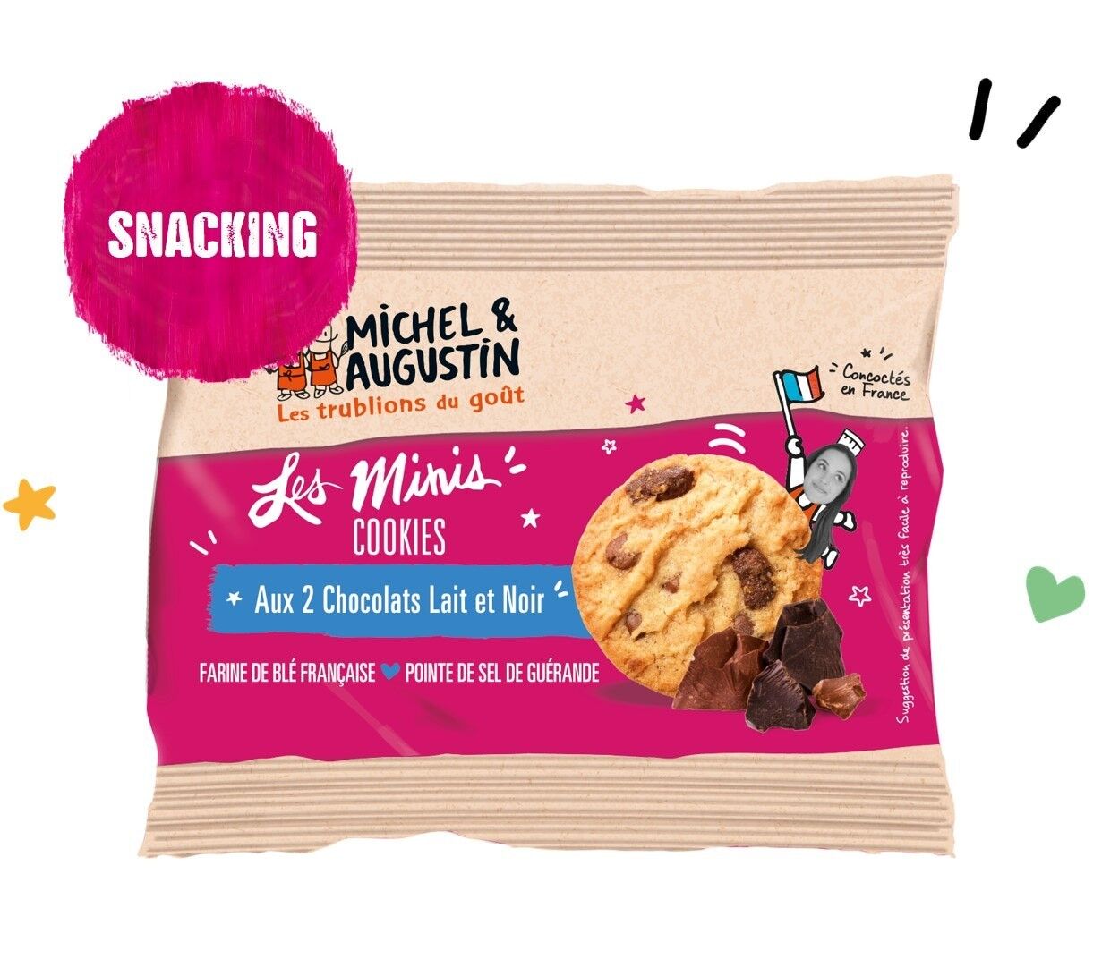 Achat Mini cookies aux 2 chocolats 35g en gros