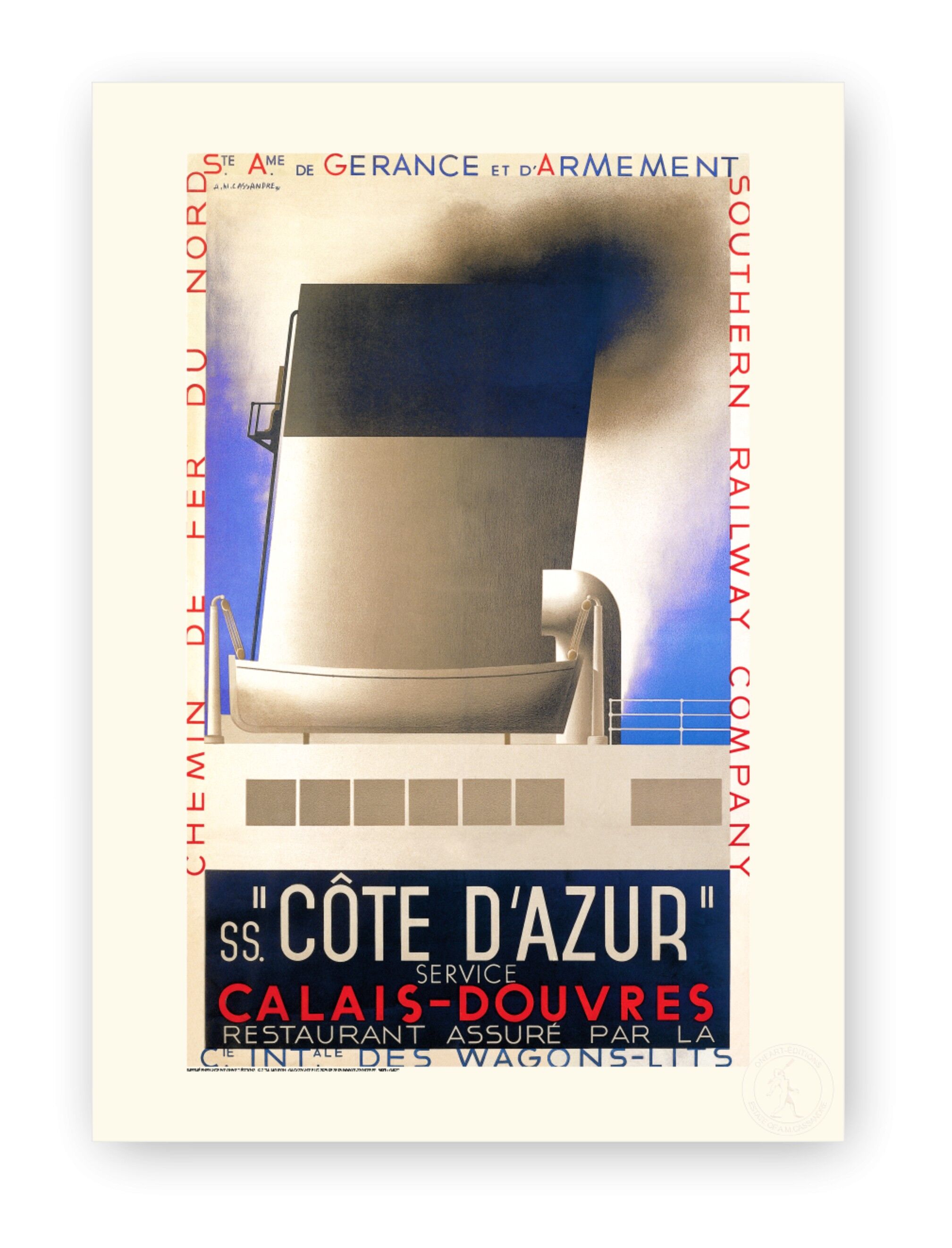 Achat Affiche Cassandre - Côte d'azur - 60X80T en gros