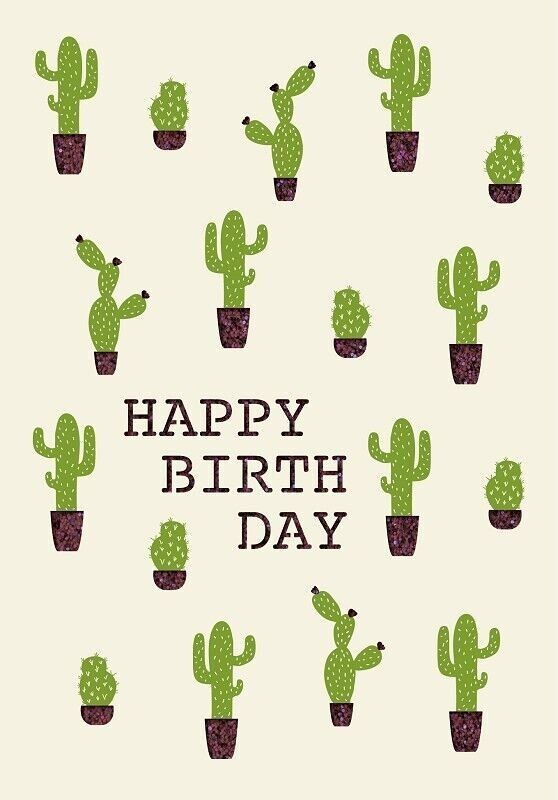 Buy wholesale Greeting card paper deluxe "Happy Birthday" - cacti