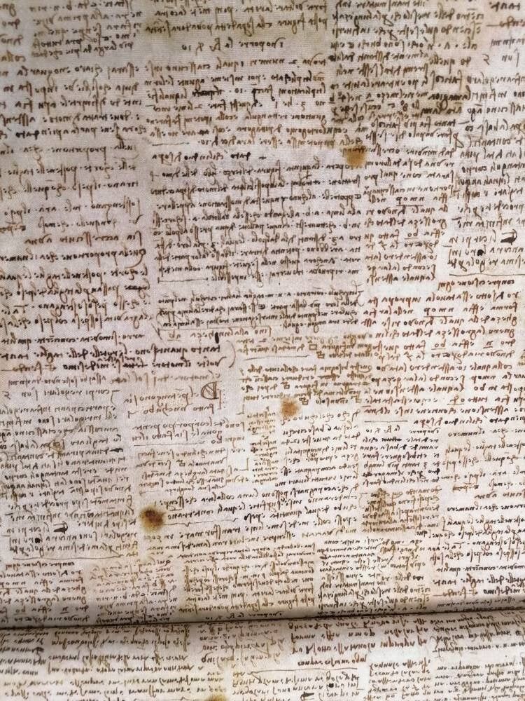 Achat Léonard de Vinci, script, patchwork, tissu tissé en gros