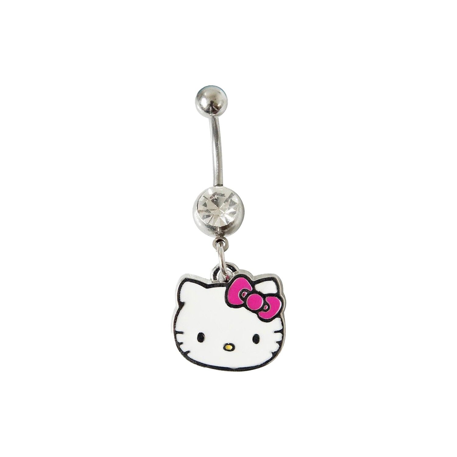 Buy wholesale Hello Kitty White enamel belly Bar (Austrian Crystal)