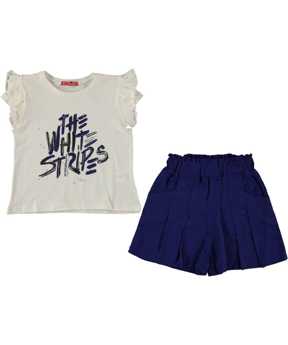 Achat Ensemble fille rayures blanches en gros