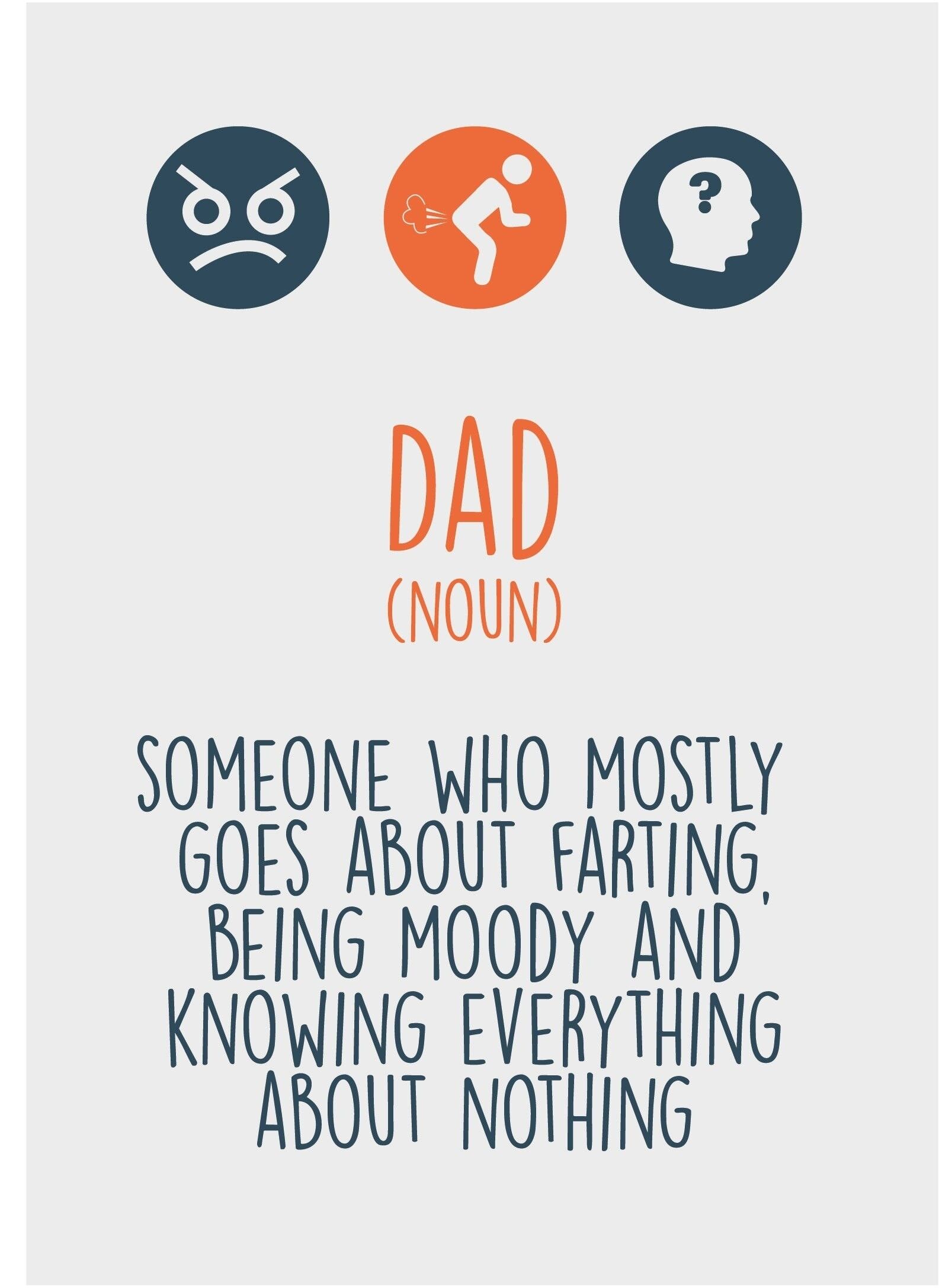 Buy wholesale 6 x Birthday Cards - Dad (Noun) - Definition - C536