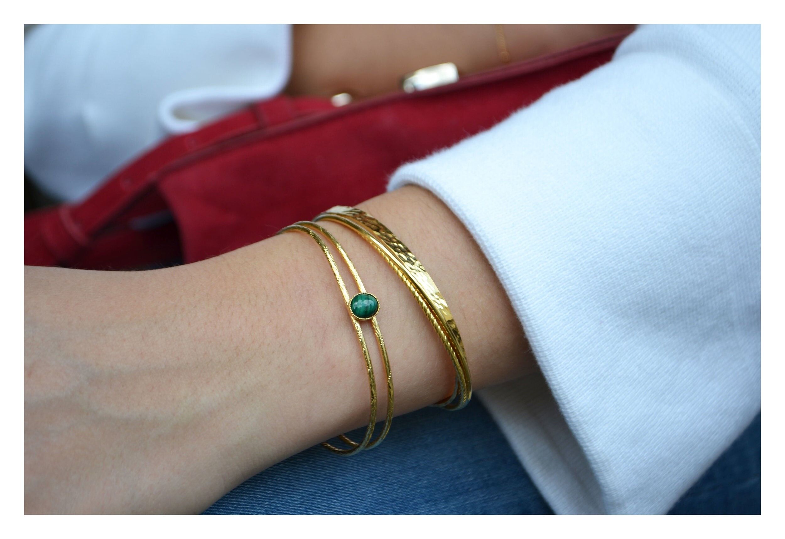 Achat Bracelet Double Jonc Texturé Petit 2 en gros