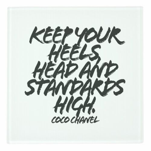 Buy wholesale Coasters, Keep Your Heels Head &Standards High. -Coco Chanel