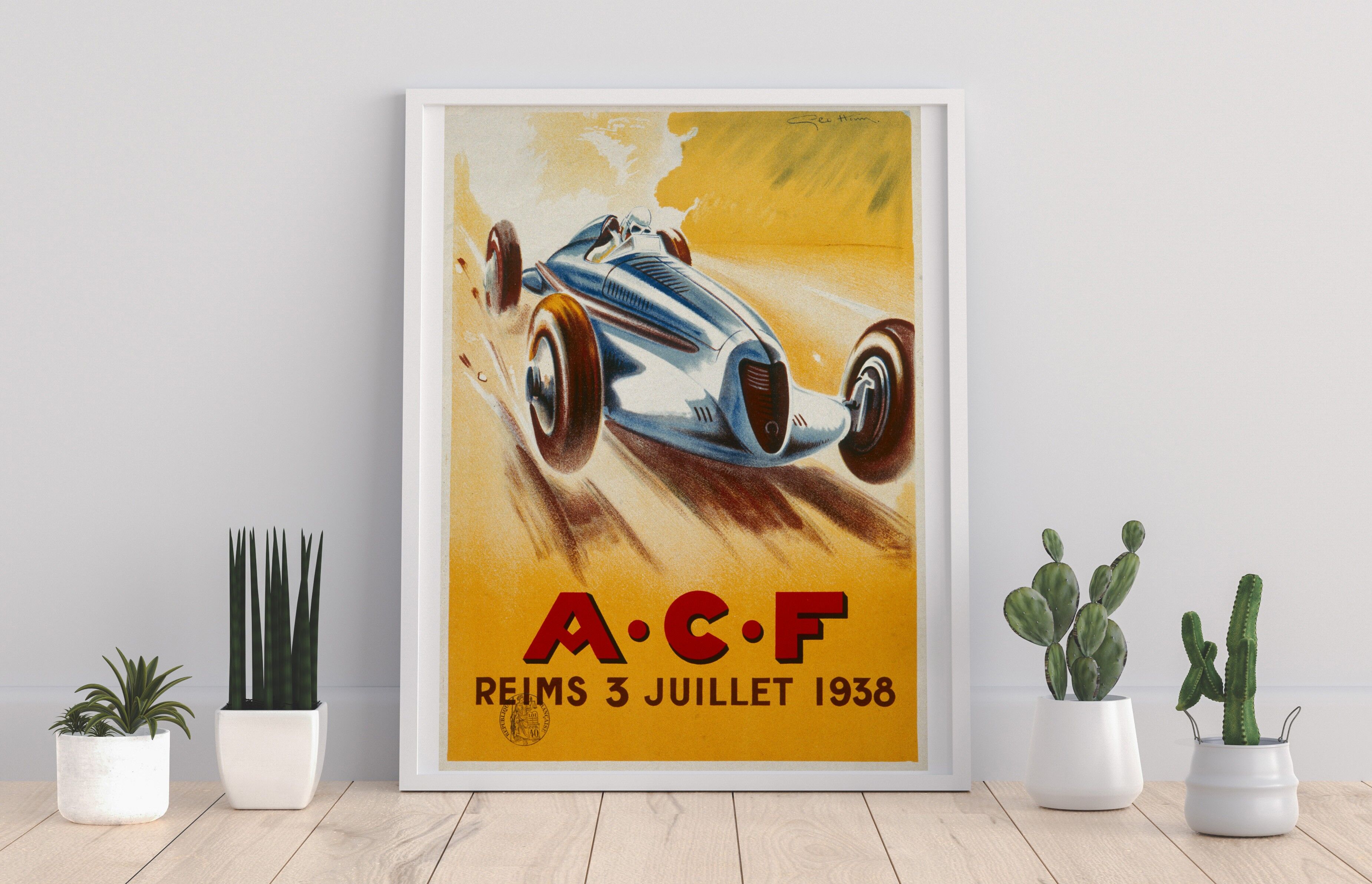 Buy wholesale A.C.F Reims 3 Juillet 1938, Yellow Background, Blue Race ...