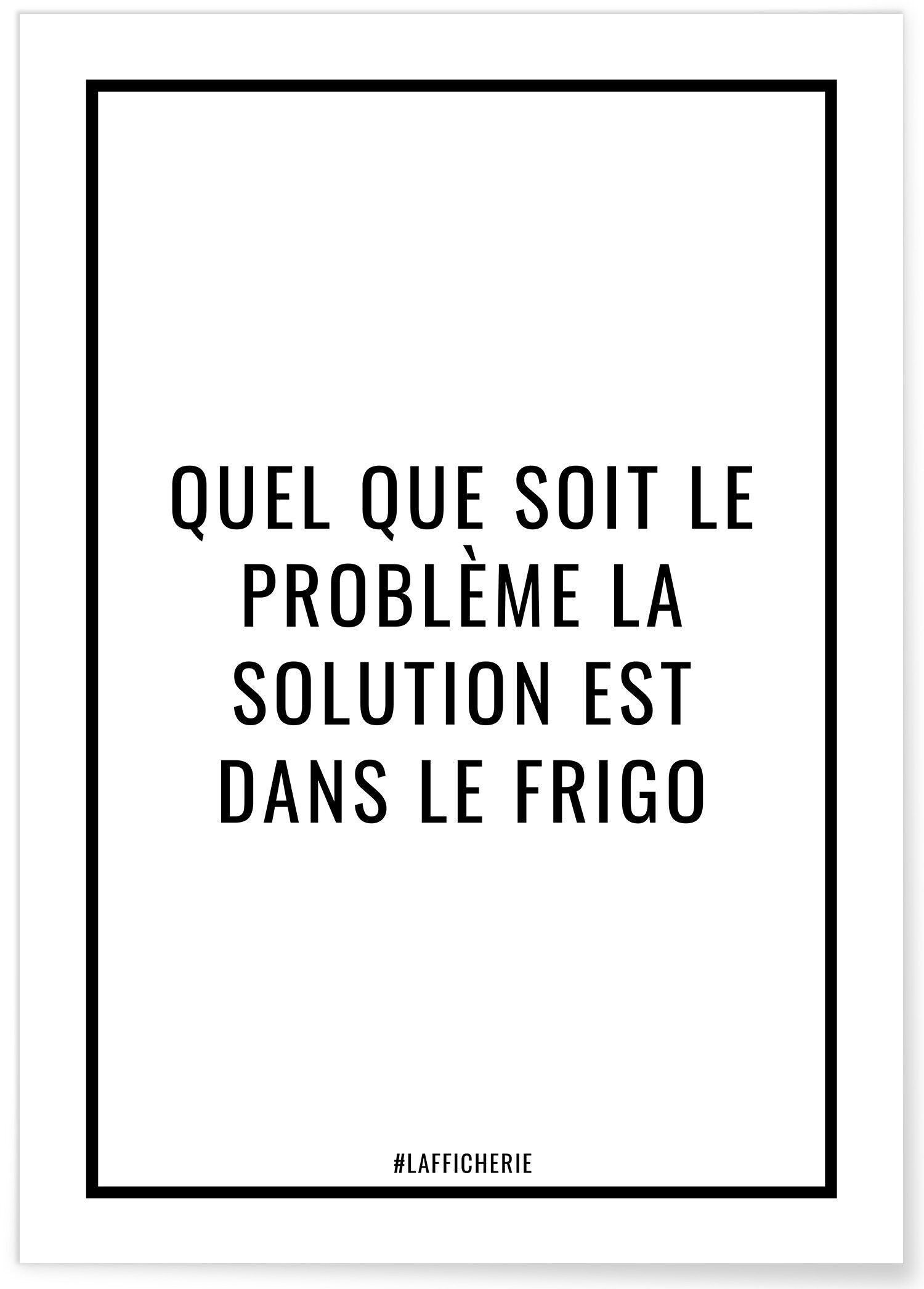 Achat Affiche La solution est dans le frigo - humour en gros