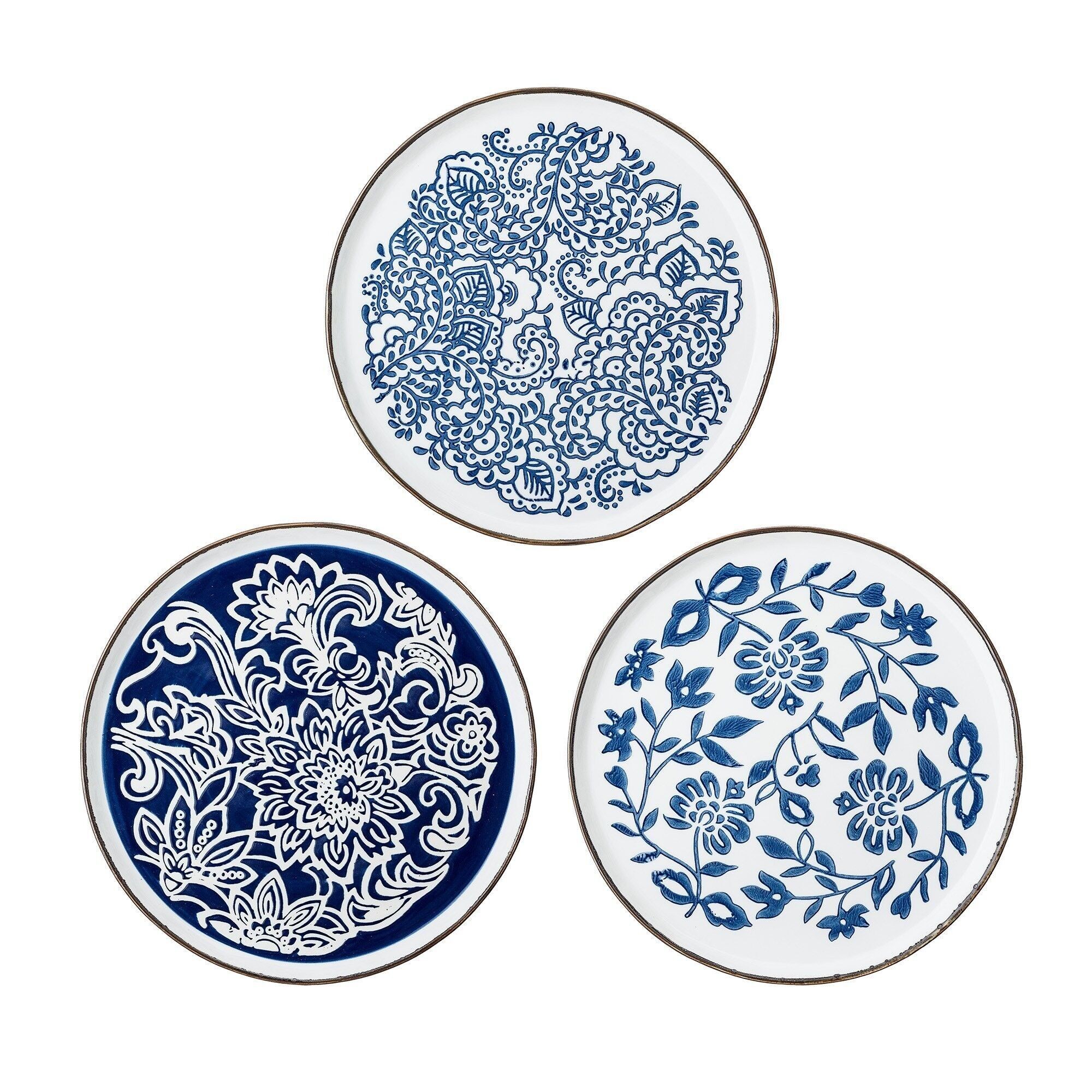 Buy wholesale Molly Plate, Blue, Stoneware - (D24 cm, Set of 3)