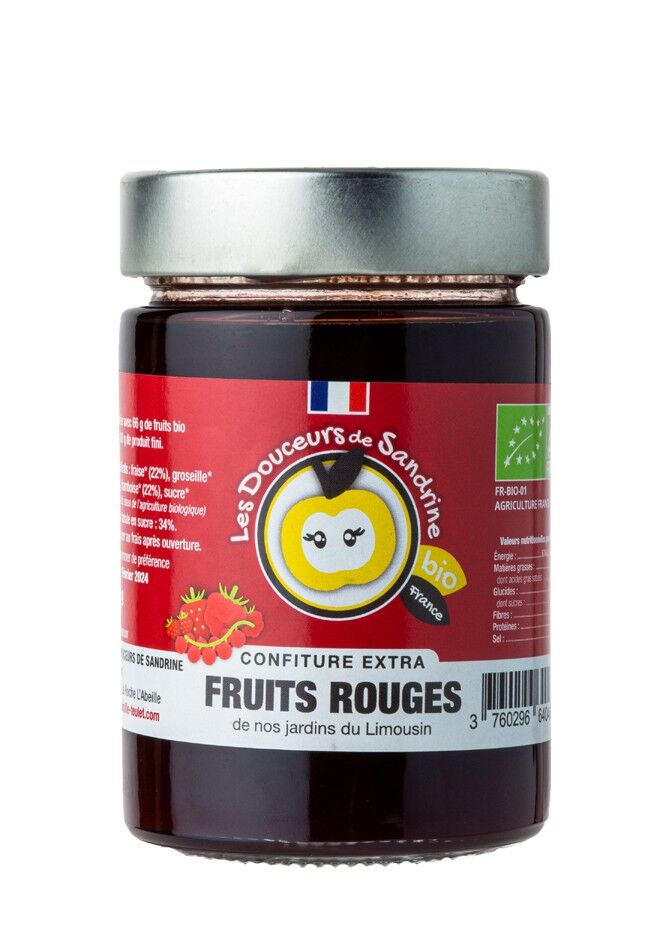 Achat Confiture Extra Fruits Rouges BIO 350G en gros