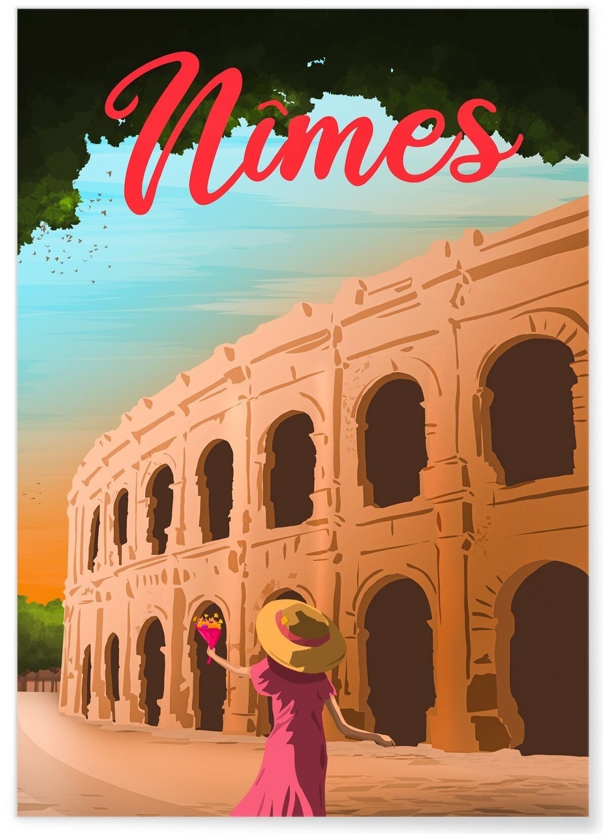 Buy wholesale Illustrative poster of the city of Nîmes