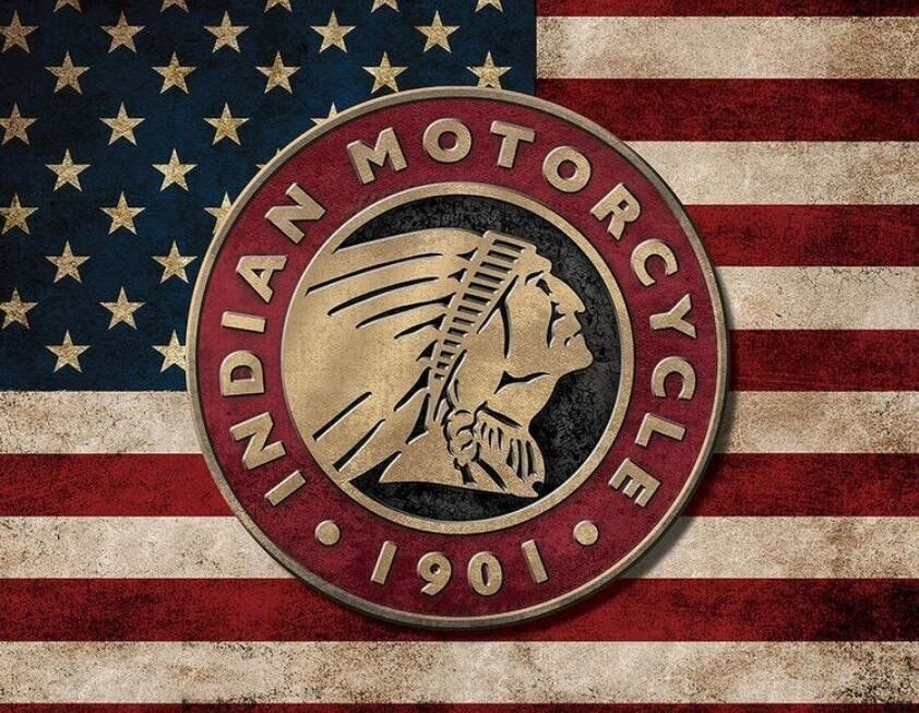 Compra Escudo: Indian Motorcycle Bandera de EE. UU. al por mayor