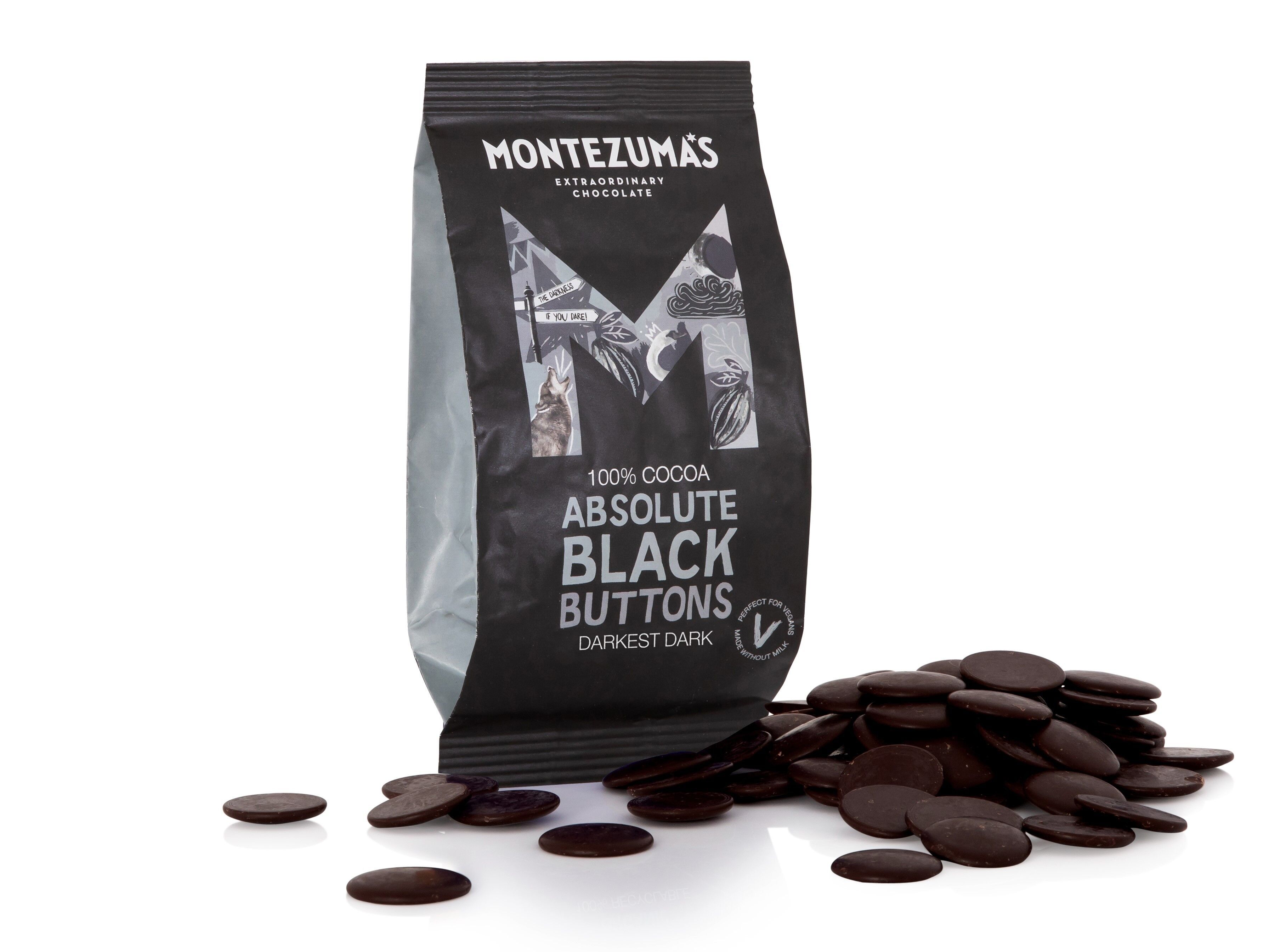 Achat Absolute Black 100% Cacao Chocolat Boutons Sachet 180g en gros