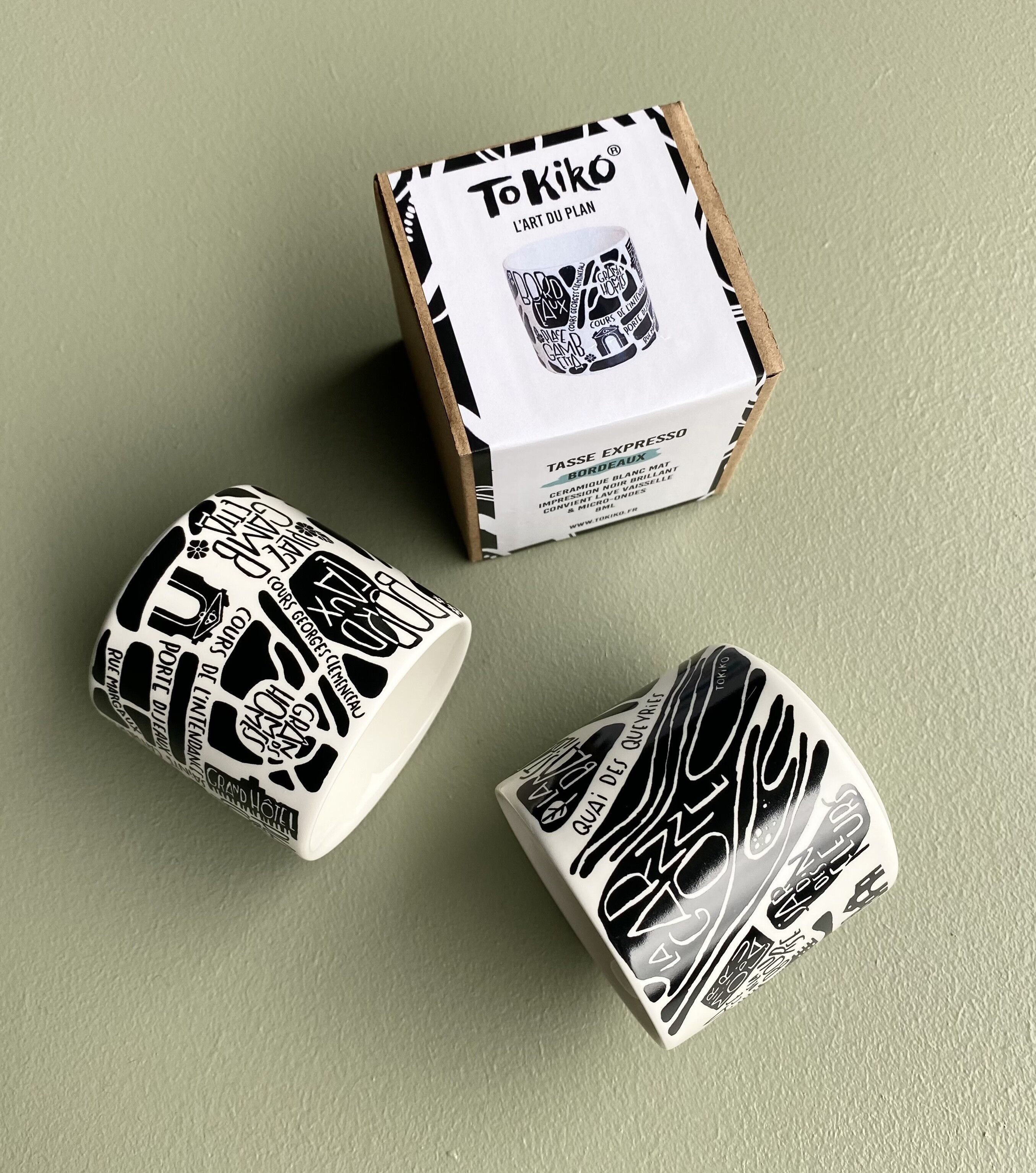 Compra Taza Espresso - Burdeos - Mapa de la ciudad - Plano de la ciudad ...