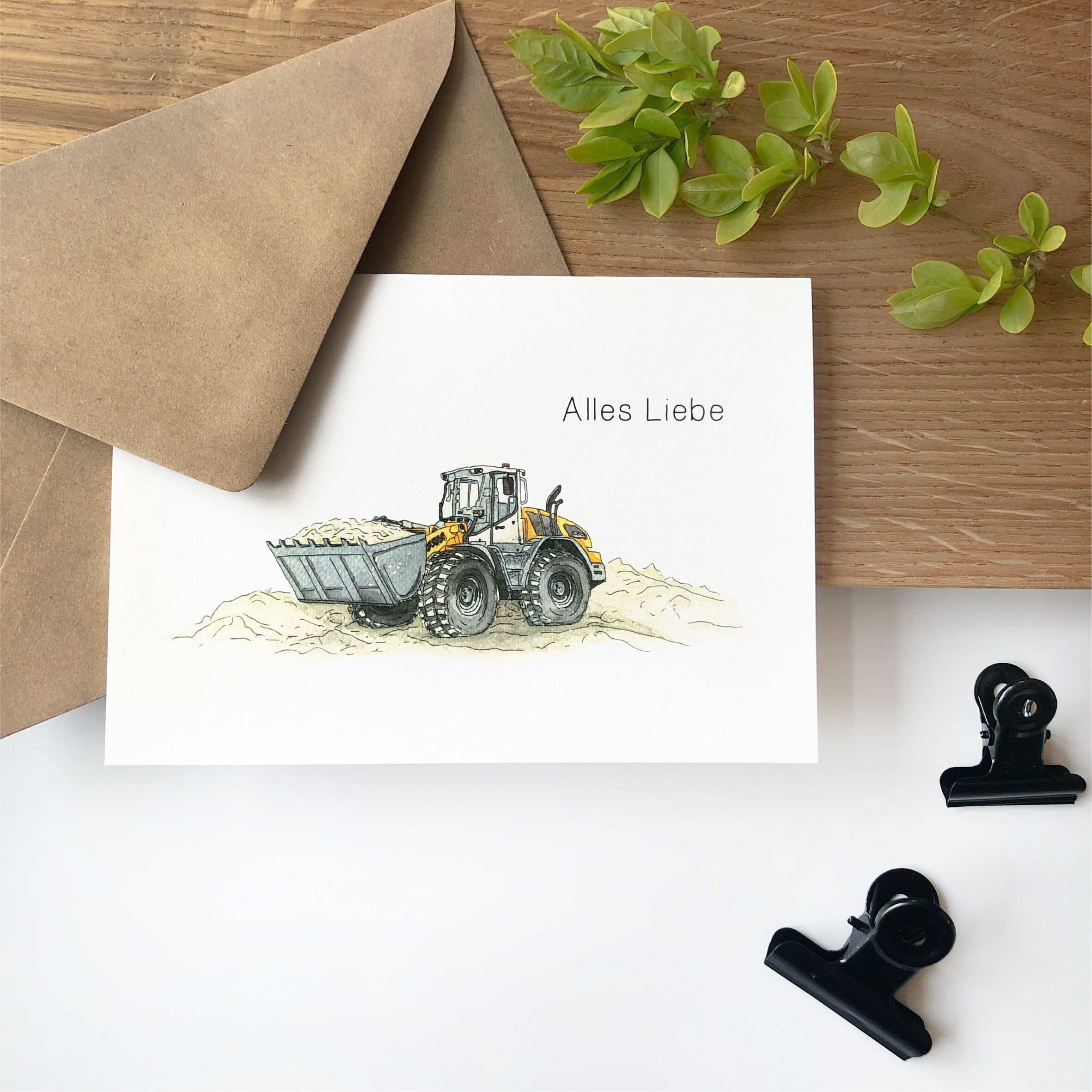 Buy wholesale Vehicle map - wheel loader | Birthday card | Greeting card