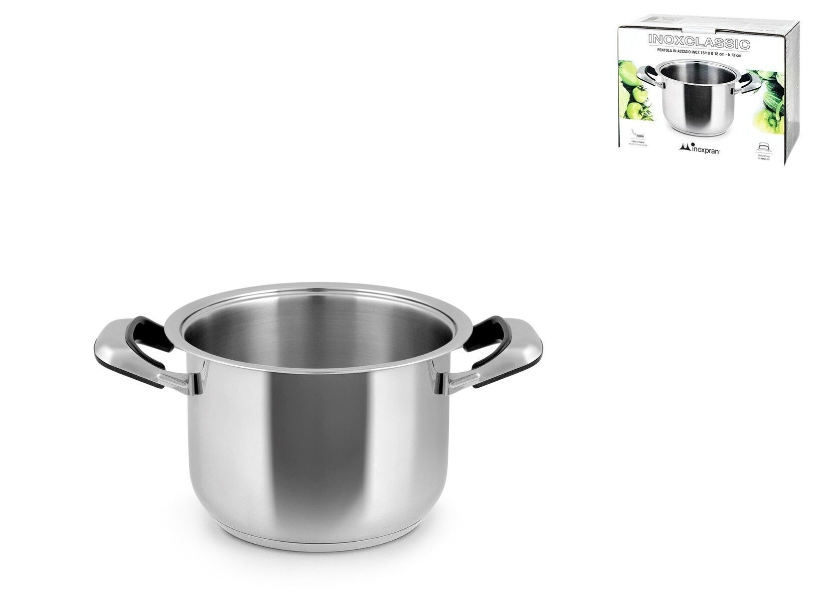 Buy wholesale Classic stainless steel pot 2 handles 18 cm, height 13 cm