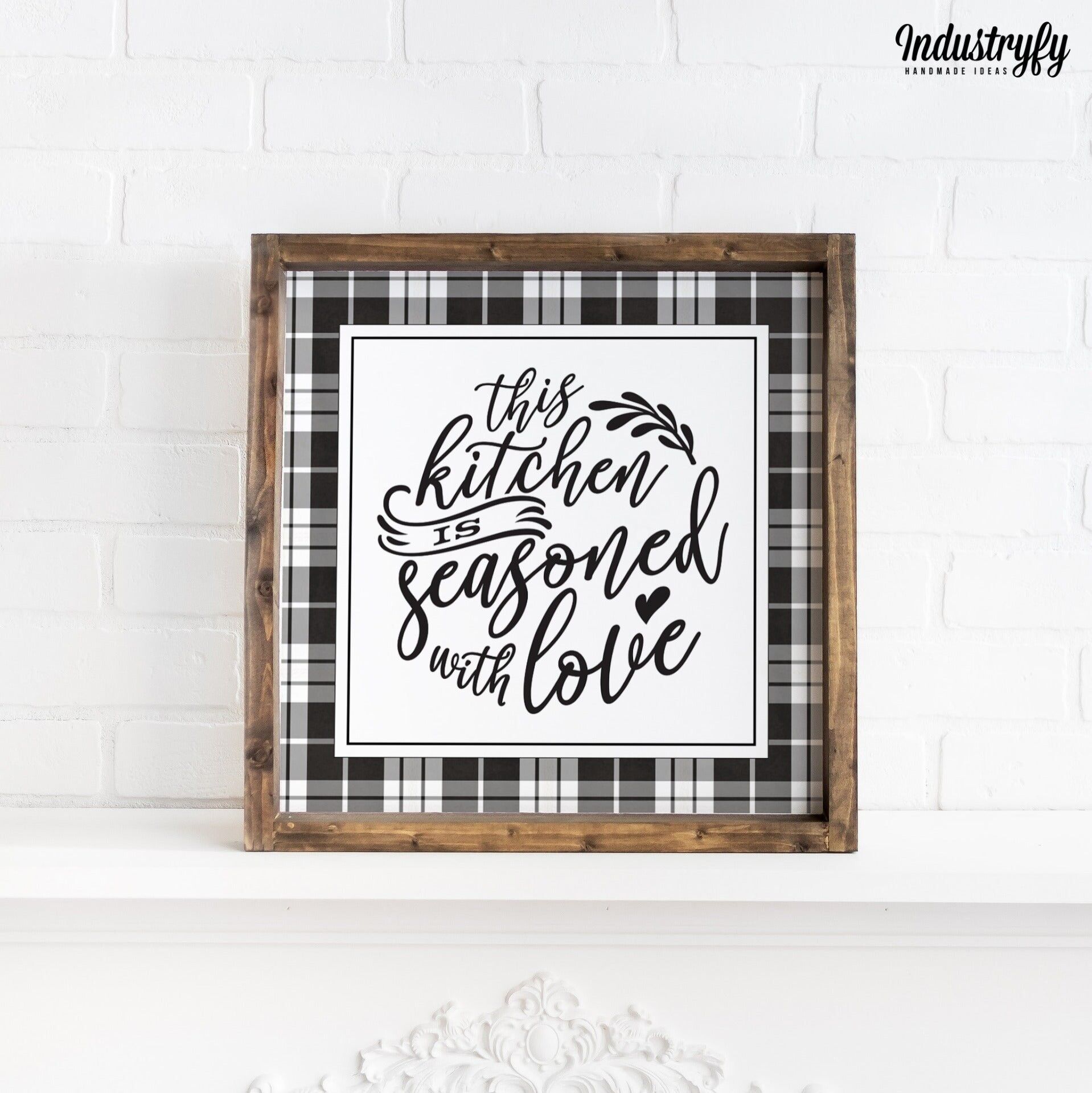 Buy wholesale Country house sign "Seasoned with Love" - 30x30 - with frame