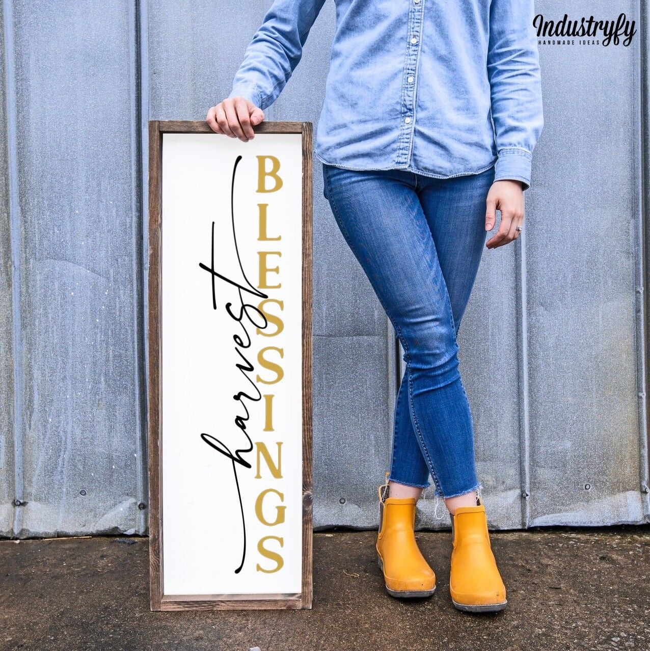 Buy wholesale Farmhouse Design Sign "Harvest Blessings" upright - 60x20 ...