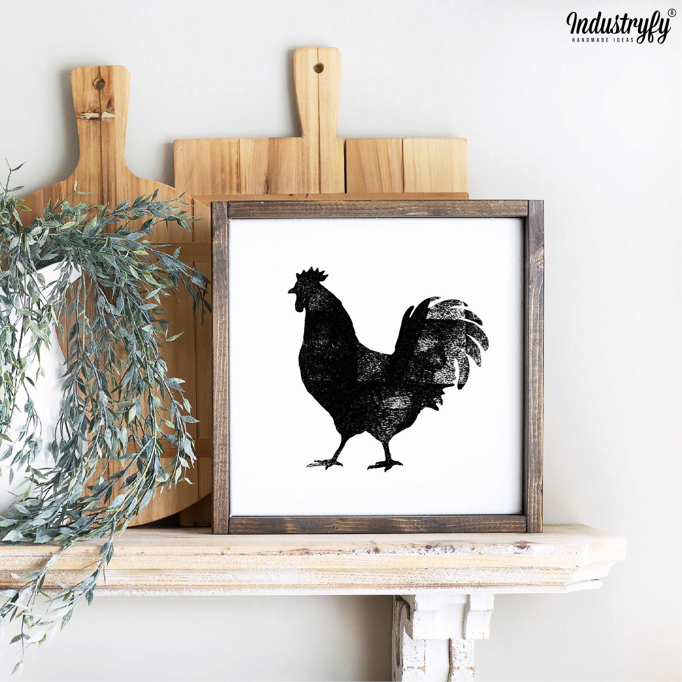 Buy wholesale Farmhouse Design Sign "Rooster" - 20x20 - with frame