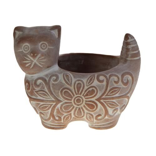Achat Jardinière en terre cuite chat 15x11.5x10cm (CJW040) en gros
