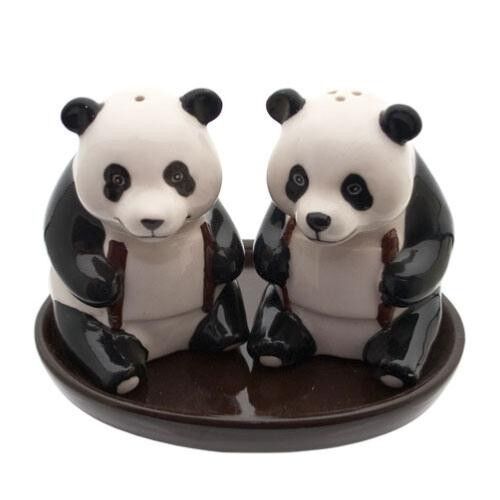 Buy wholesale Salt & pepper panda on tray (HCSP825)