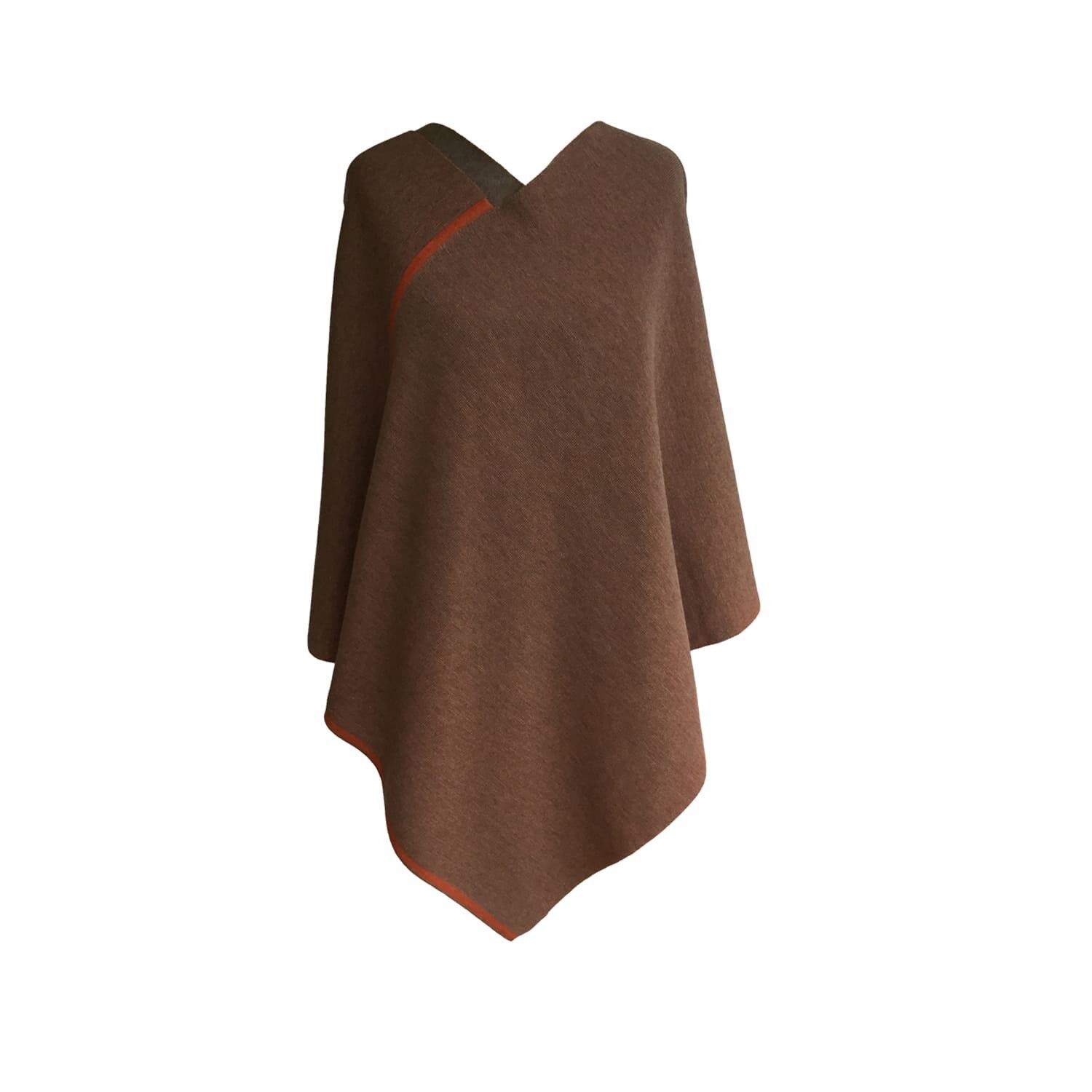 Buy wholesale Triangle Poncho thin natural / orange