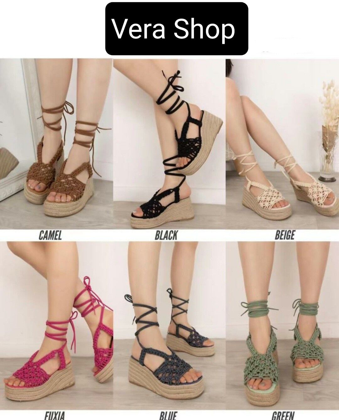 Achat SANDALE COMPENSÉE MACRAME'-FUCHSIA en gros