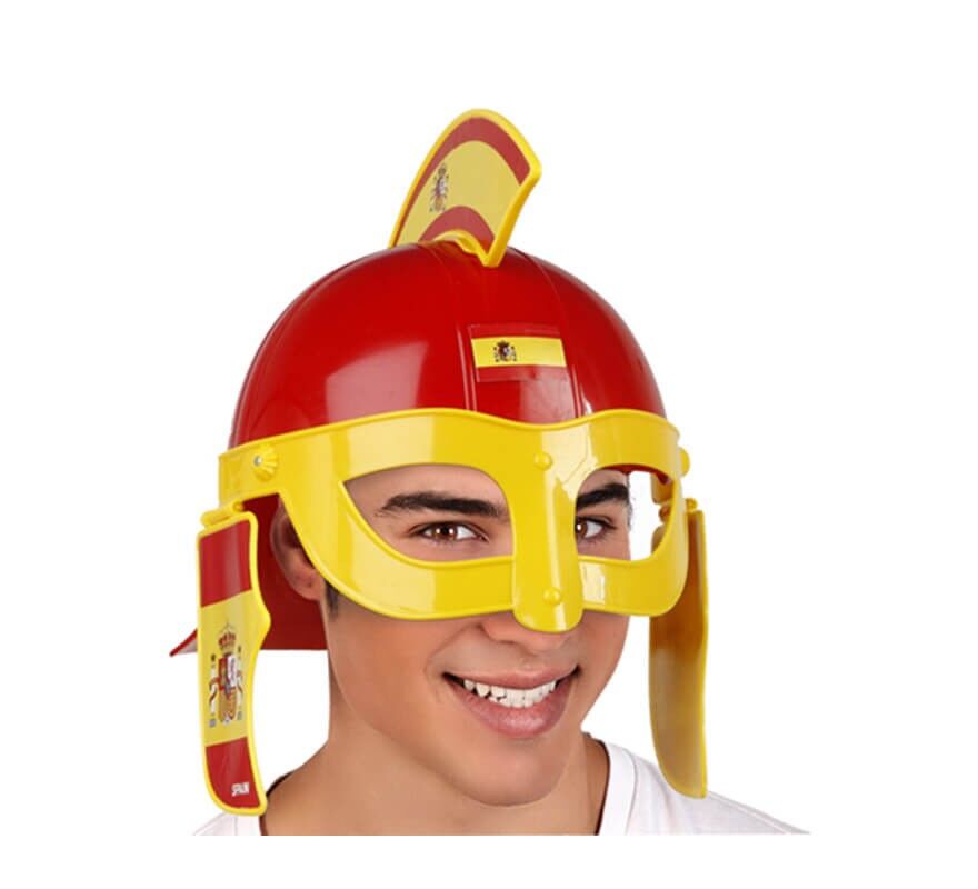 Achat Casque Spartan rouge et jaune avec le drapeau de l'Espagne - T ...