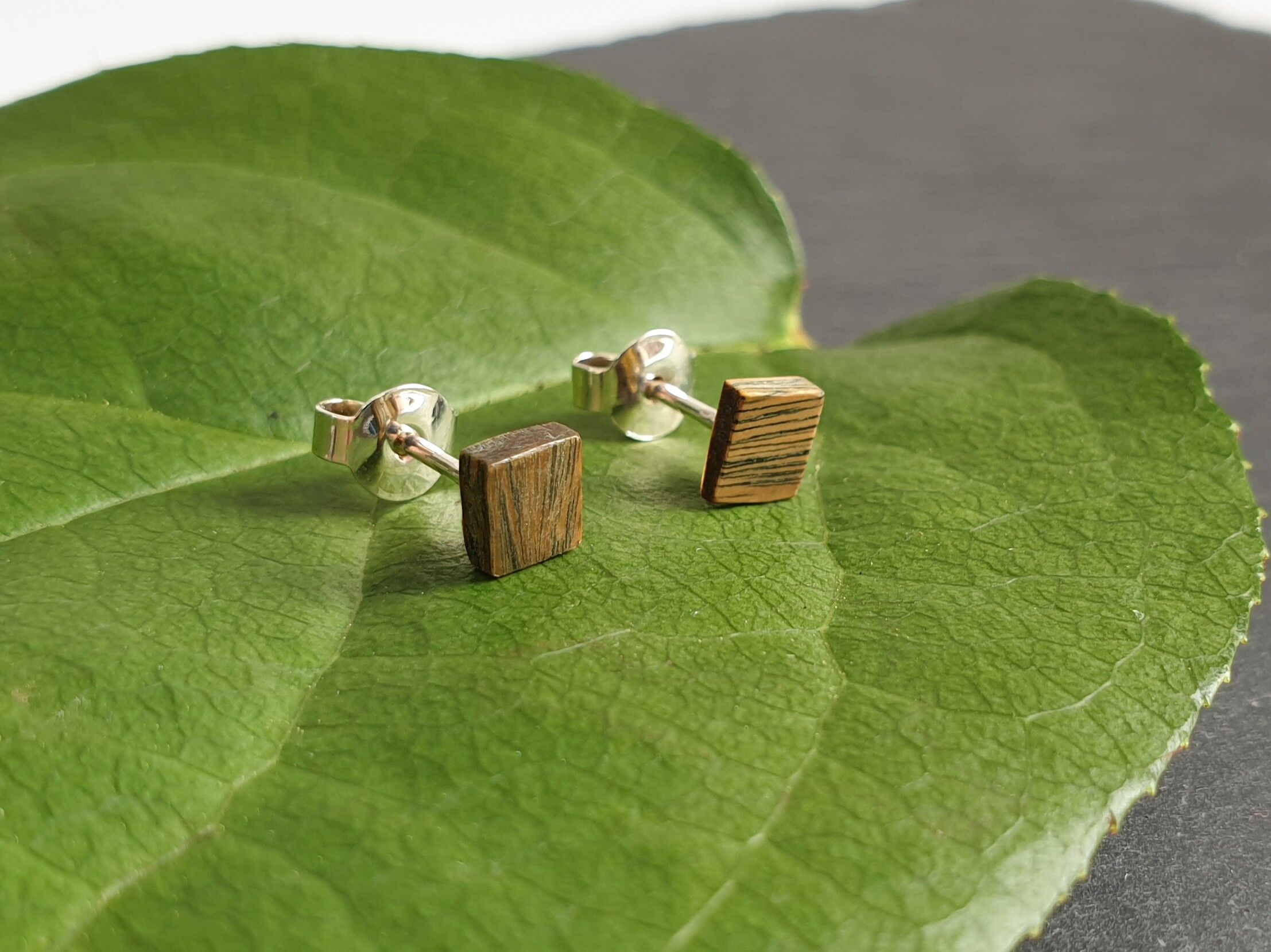 Buy wholesale Simple square wooden stud earrings – Bulnesia wood