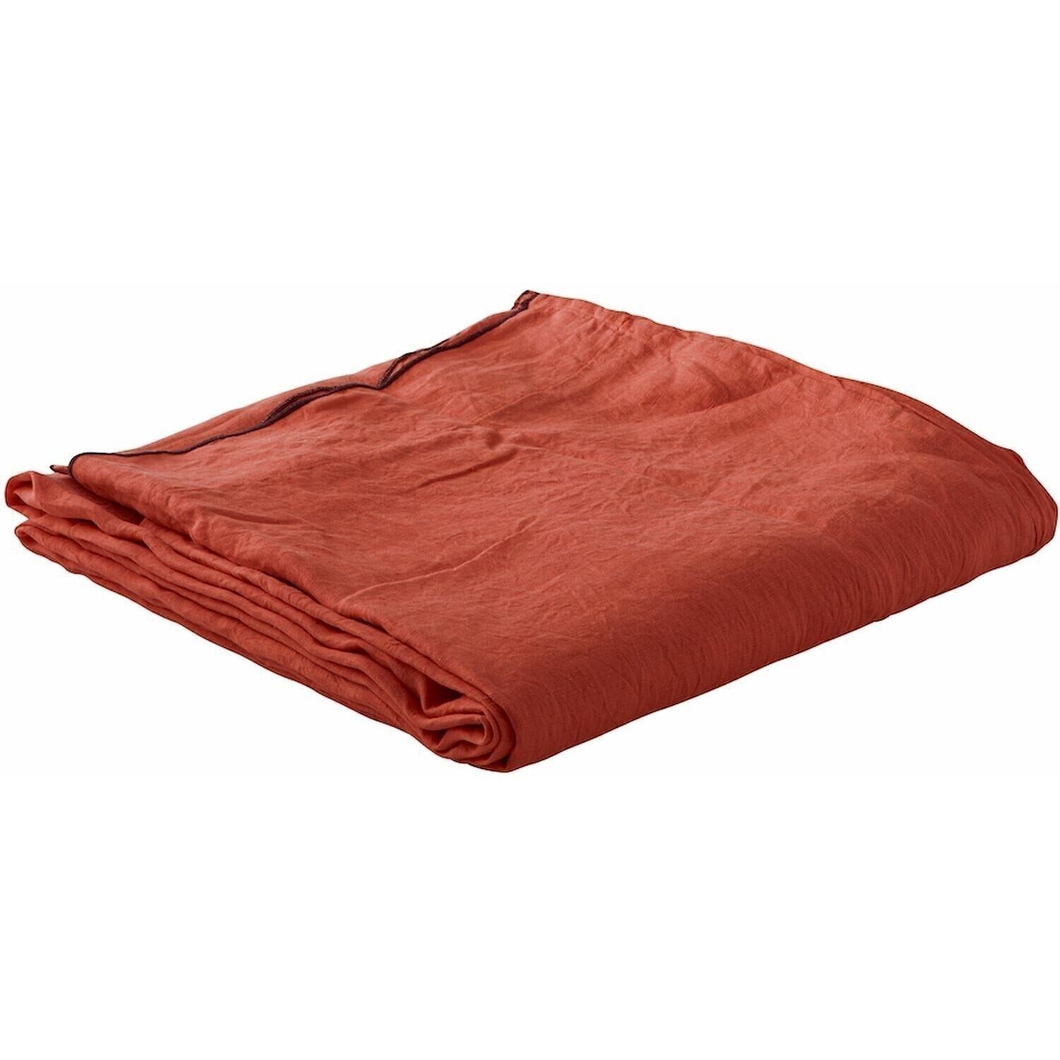 Achat DRAP PLAT 240X300CM 100% LIN LAVÉ PAPRIKA en gros