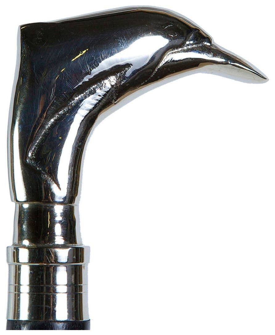Buy wholesale Walking Stick "dolphin" In Wood And Pewter