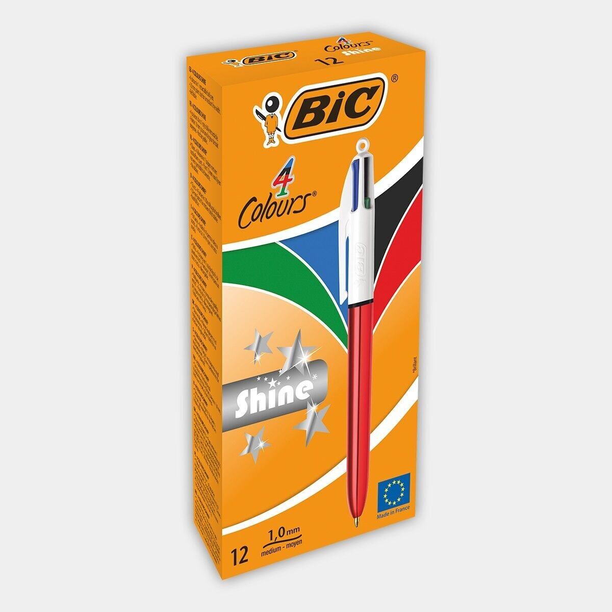 Buy wholesale Box of 12 BIC 4 Color Shine pens (red)