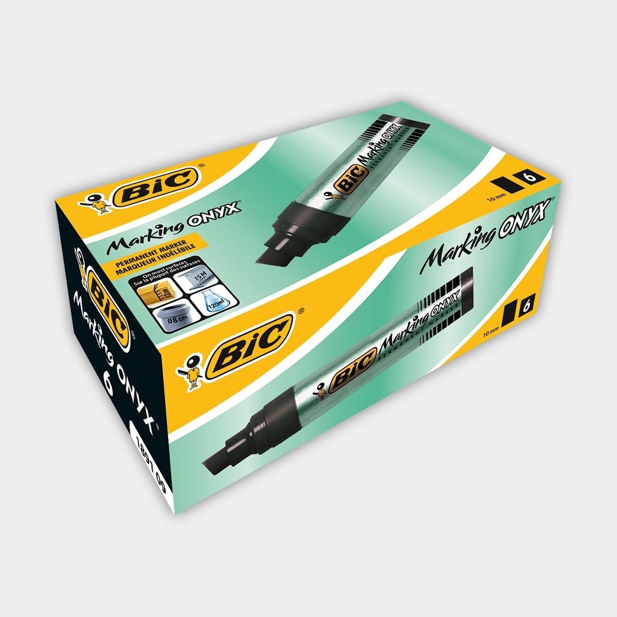 Achat Boite de 6 marqueurs noirs permanents BIC Marking Onyx 1891 en gros