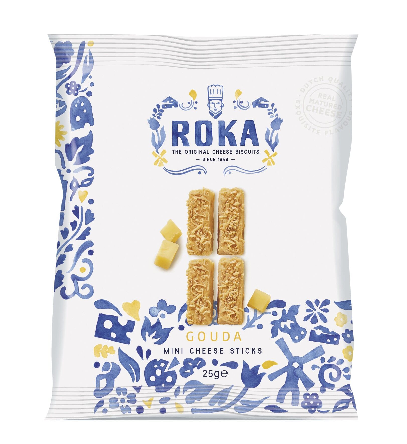 Achat ROKA Mini Bâtonnets de Fromage Gouda 25g Bleu de Delft en gros