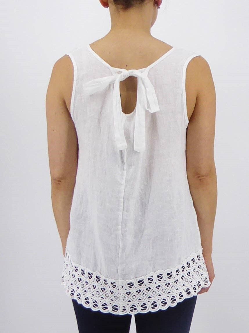 Buy wholesale Linen Tie Top 2022 | White