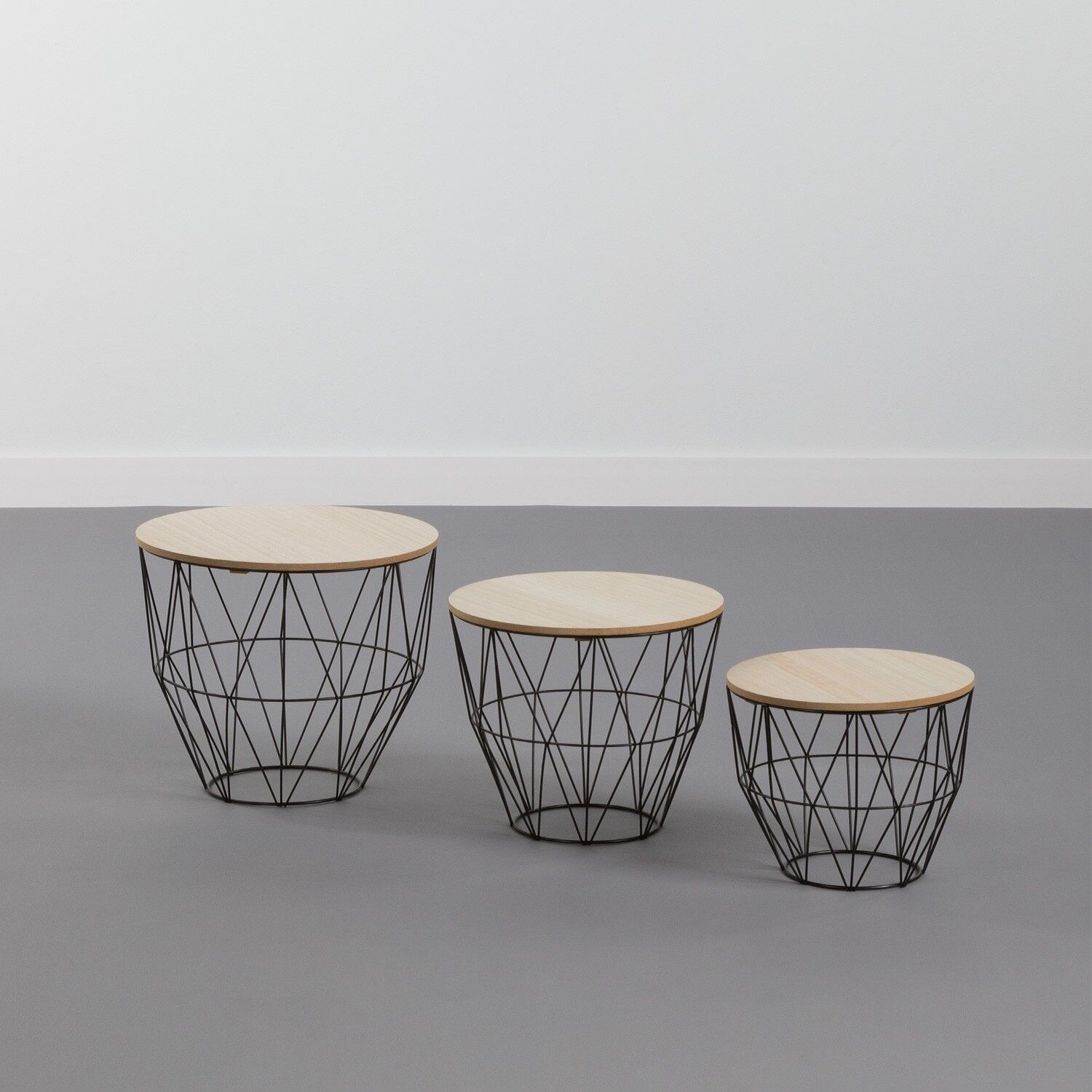 Buy wholesale Set of 3 Black TRIBAL Side Tables Nordic and Industrial ...